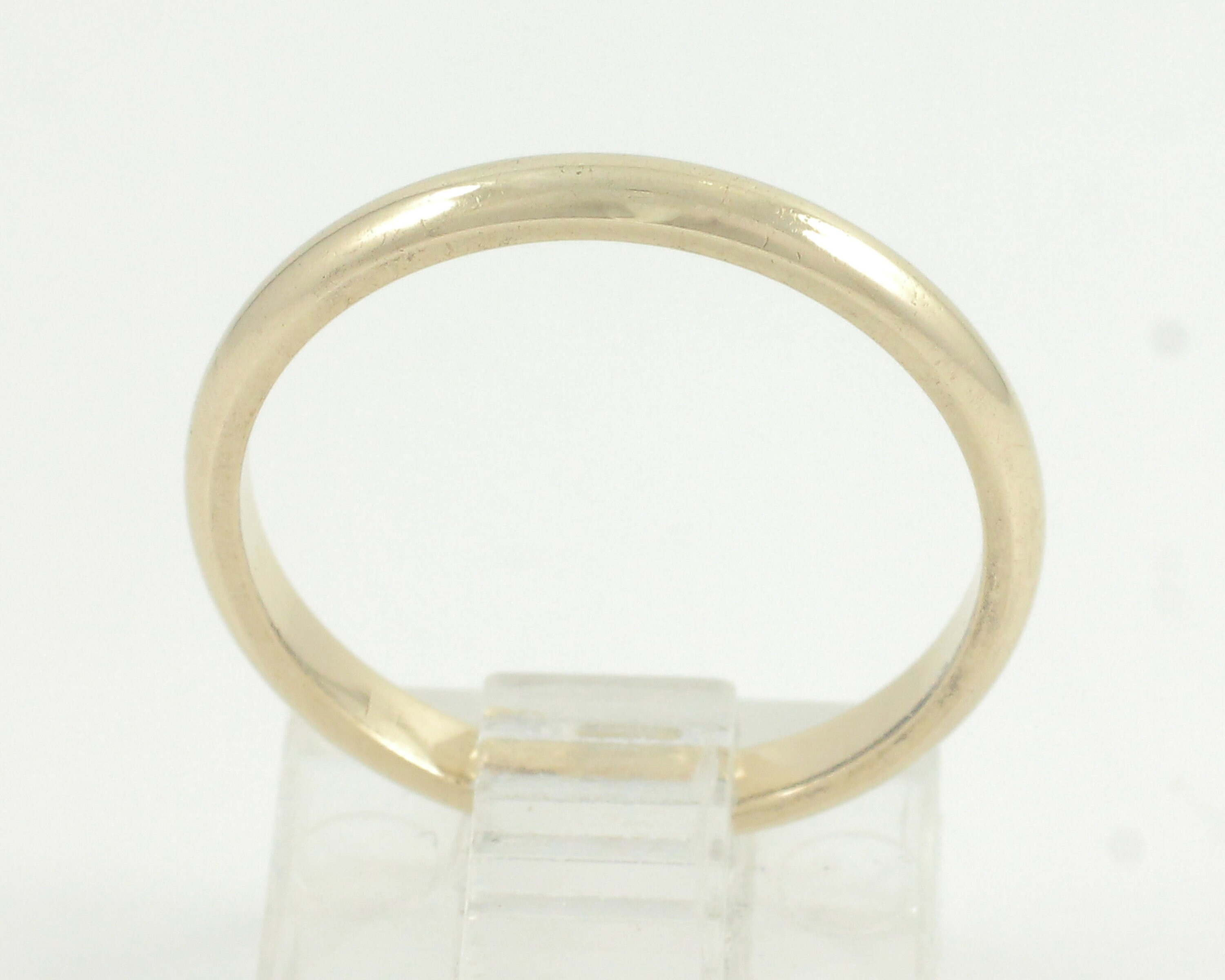 Vintage 14K Gold Wedding Ring, 14K 2.1 mm Wide Domed Band Flat Edge ...
