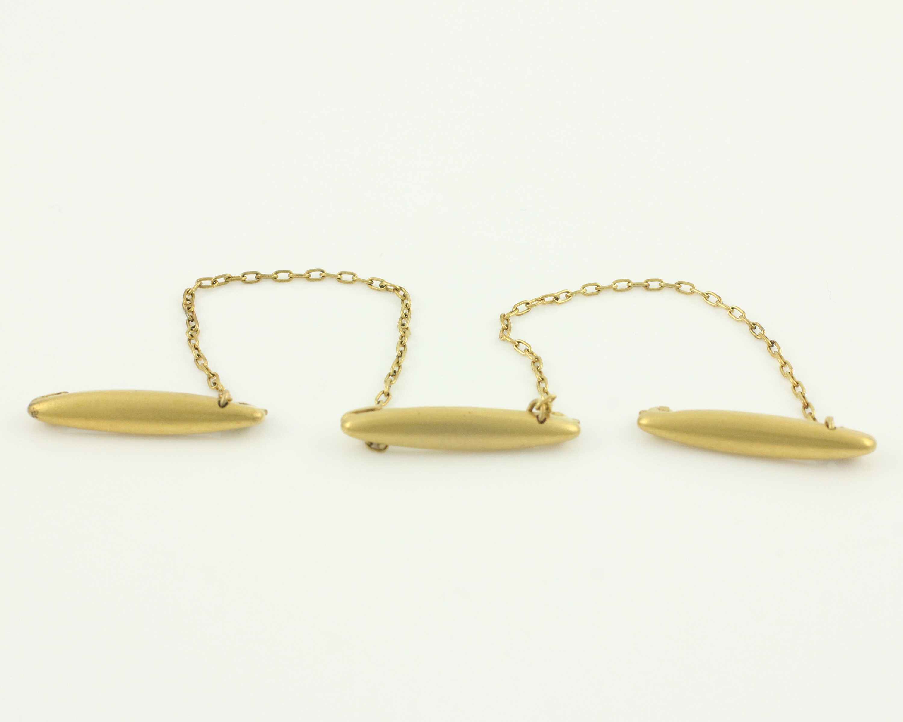 Antique Gold Fill Chained Pin Set, Edwardian Gold Filled Dress Pin Set ...