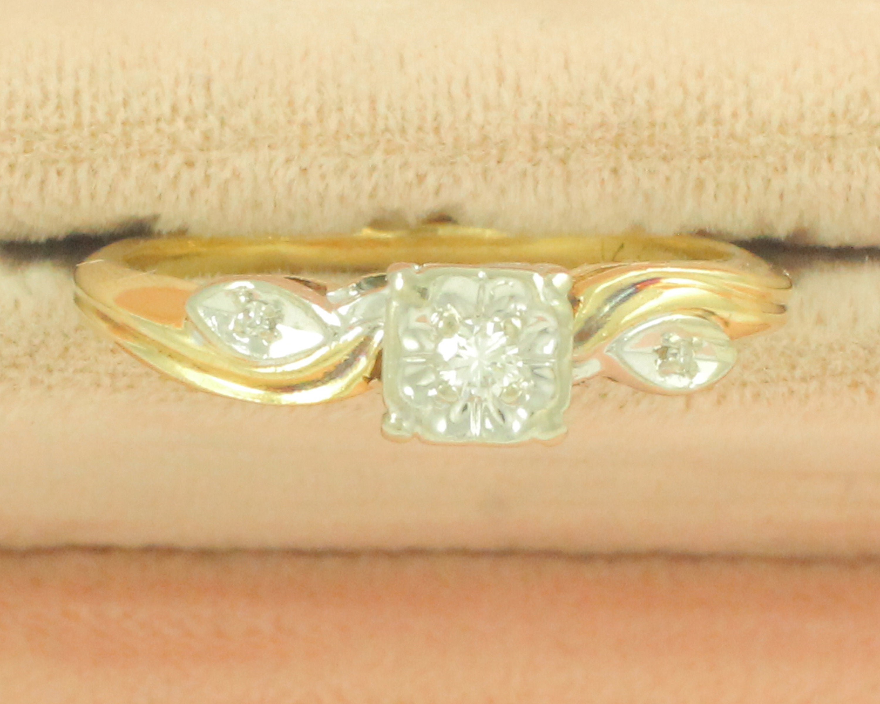 Vintage 14K Gold Diamond Engagement Ring Vintage Engagement Ring