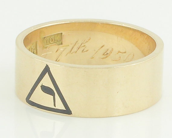 Vintage 14th Degree Scottish Rite Ring, 10K Yellow Go… - Gem
