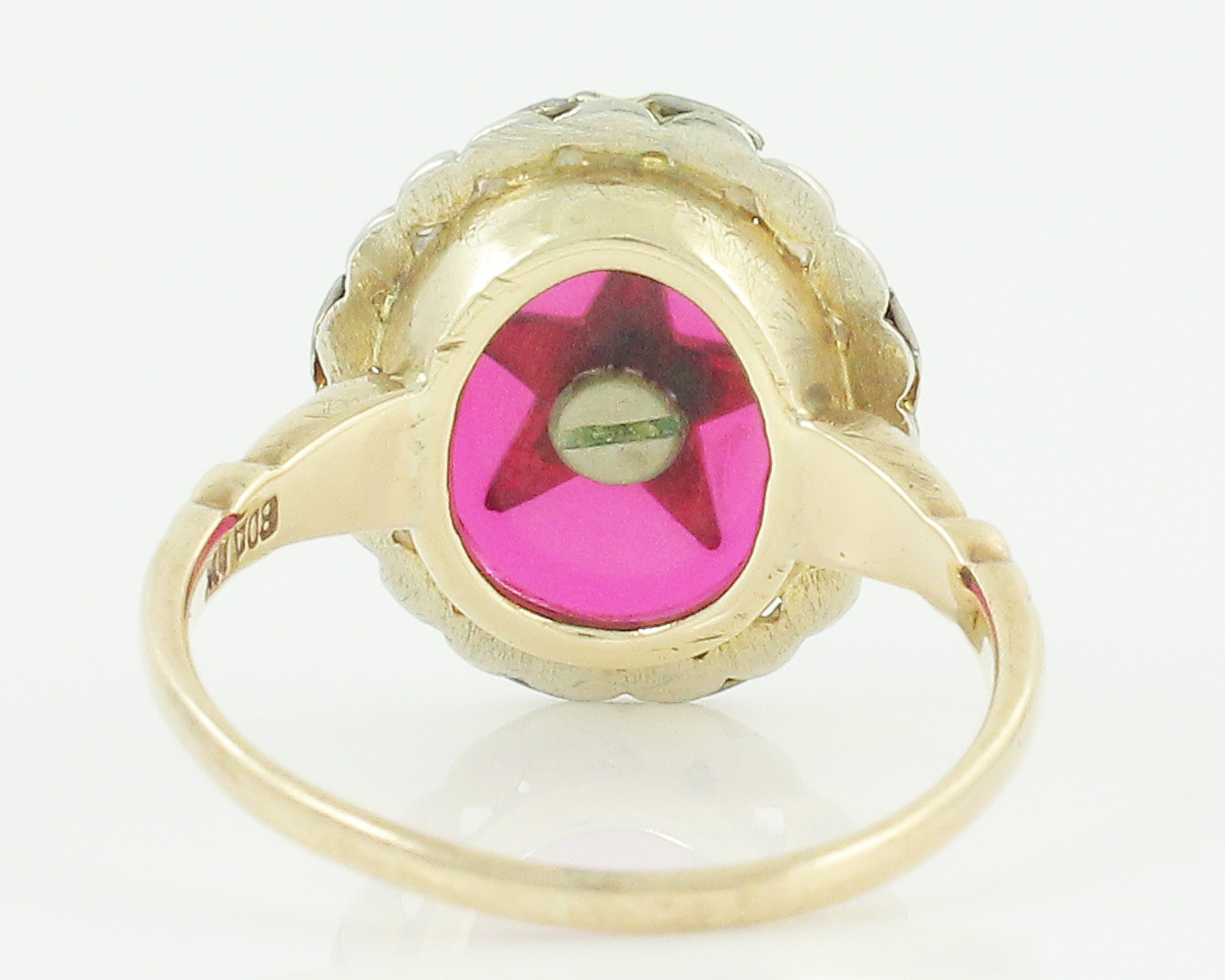 Ladies Eastern Star 10K Created Ruby Ring - Vintage OES Ring Size 6.5 ...