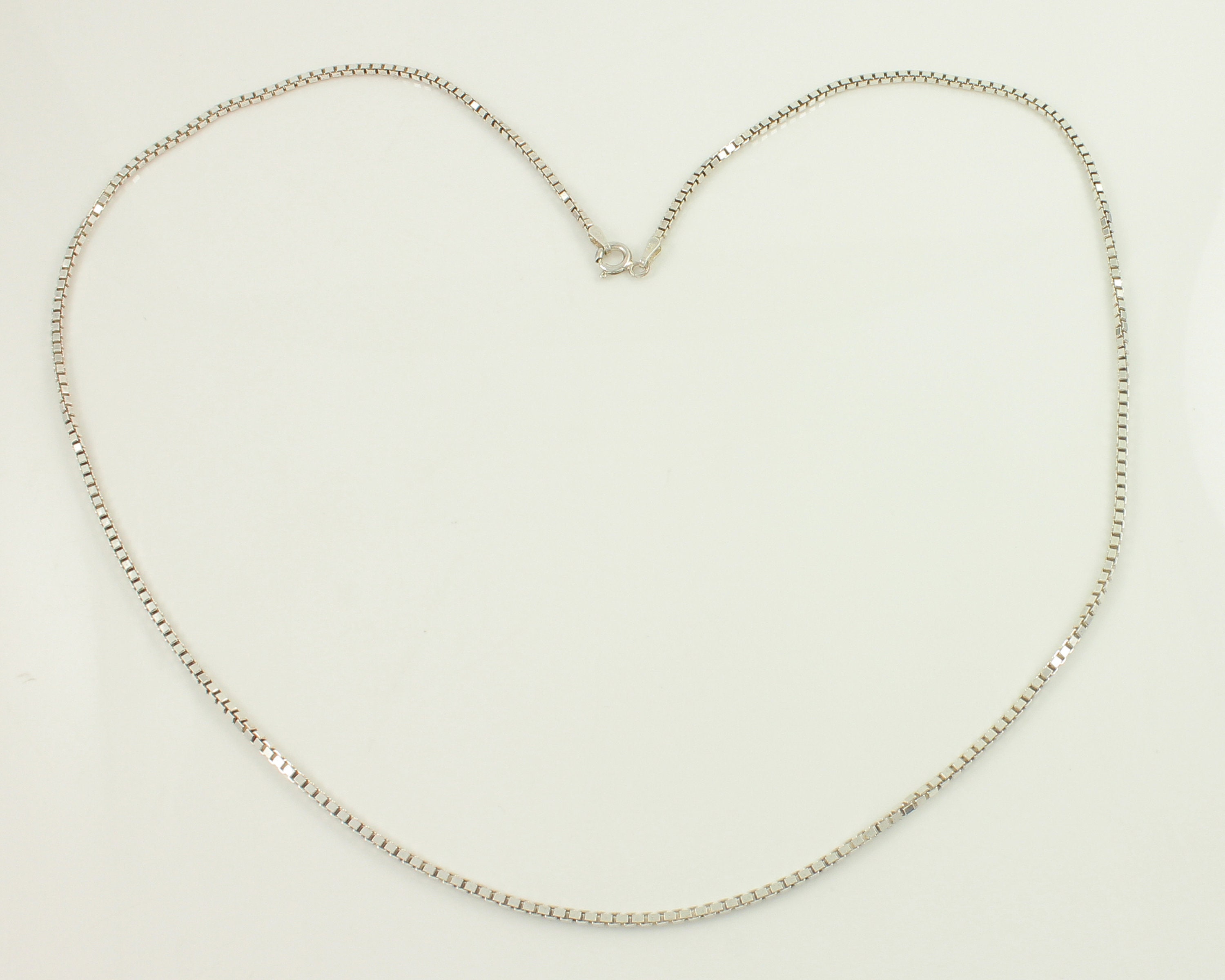 Vintage 925 Silver Box 22 Inch Chain, 1980s Heavy Sterling Box Chain ...
