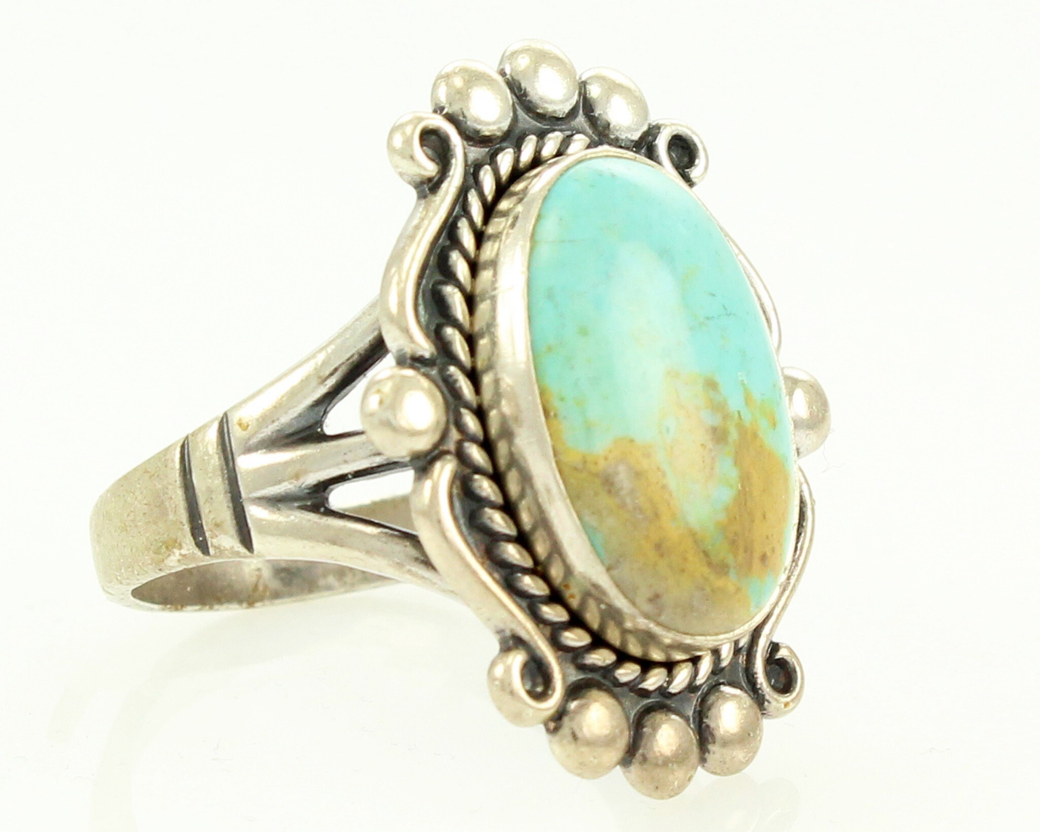 Bell Trading Gem Turquoise Sterling Silver Ladies Ring Size 9 - New Old ...