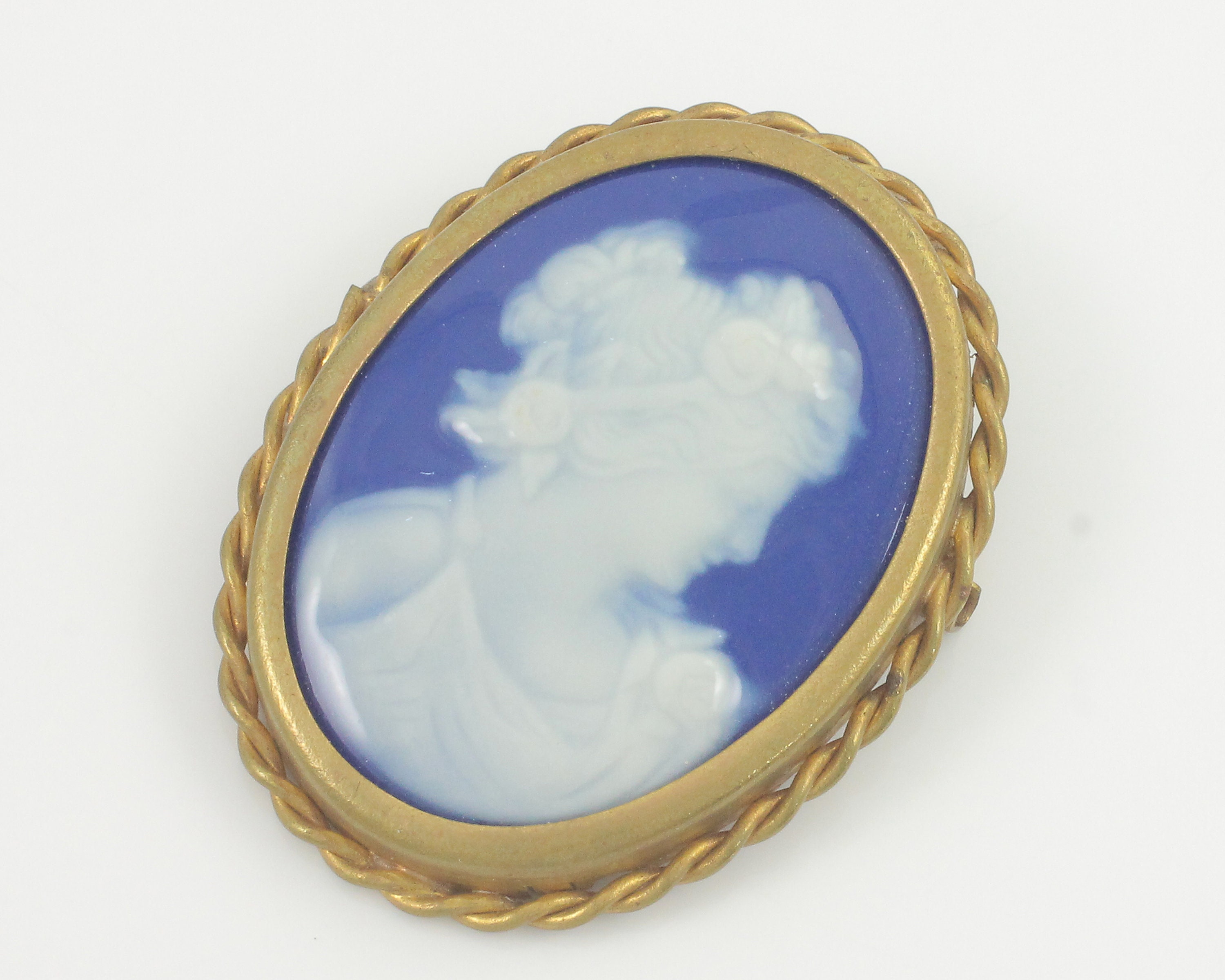 Vintage Cameo Brooch Limoges Pate Sur Pate, Vintage Porcelain Lady ...