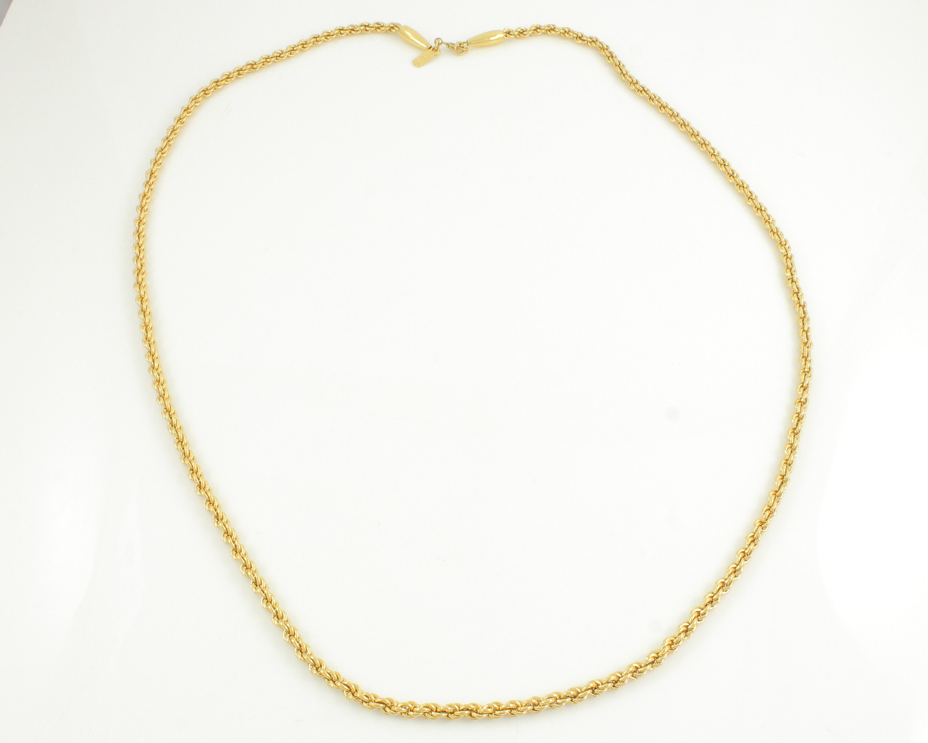 Vintage Eighties Monet Gold Tone Rope Chain Necklace, 30 Inch Long Rope ...