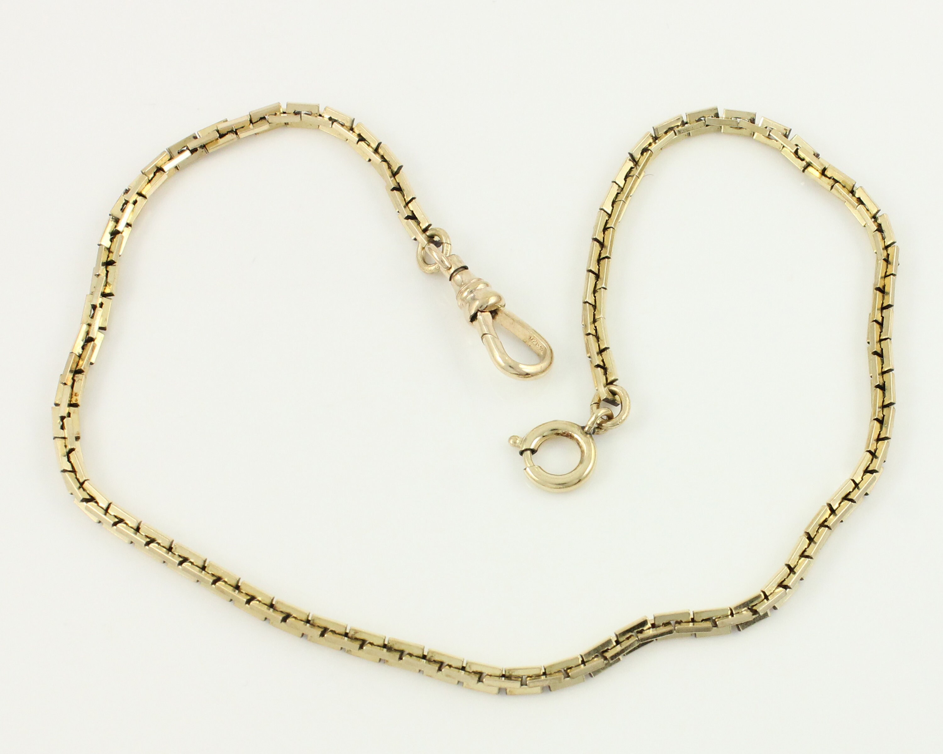 Art Deco 12K Gold Filled Waldemar Watch Chain, 12K Gold Filled Deco ...