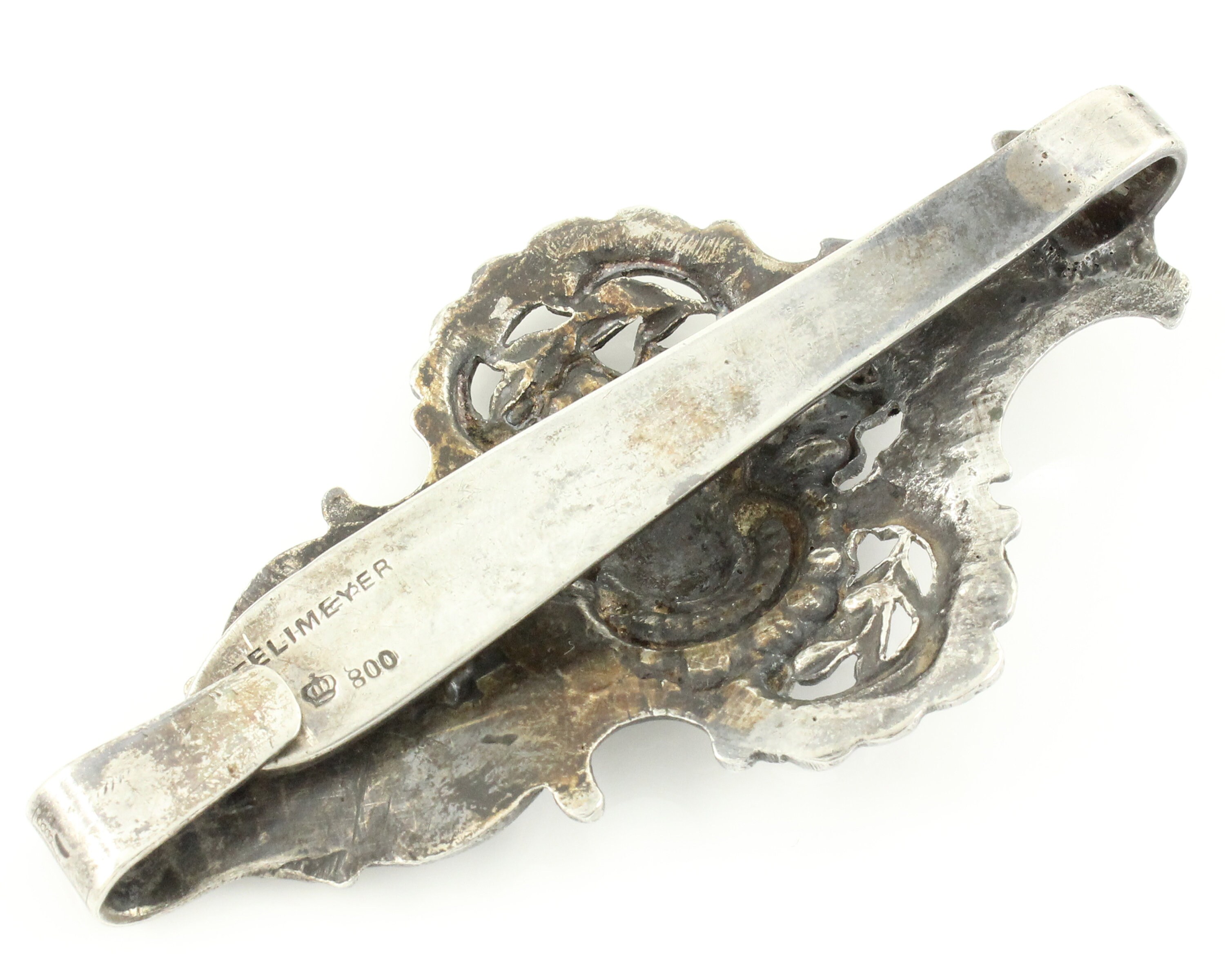 Antique Chatelaine Holder of 800 Silver, Elimeyer 800 Silver Ornate ...