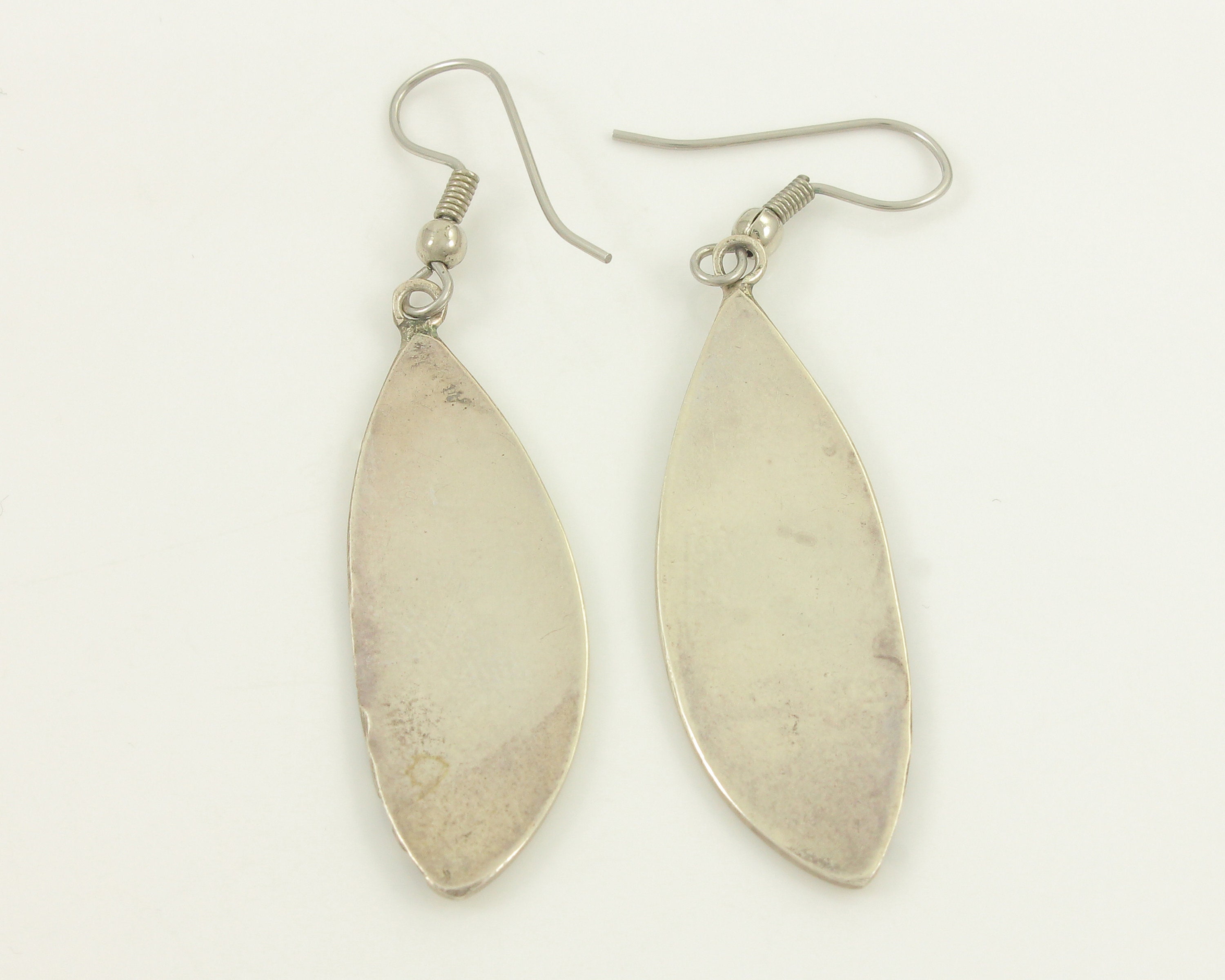 Vintage Southwestern Sterling Overlay Earrings, Southwest 925 Silver ...