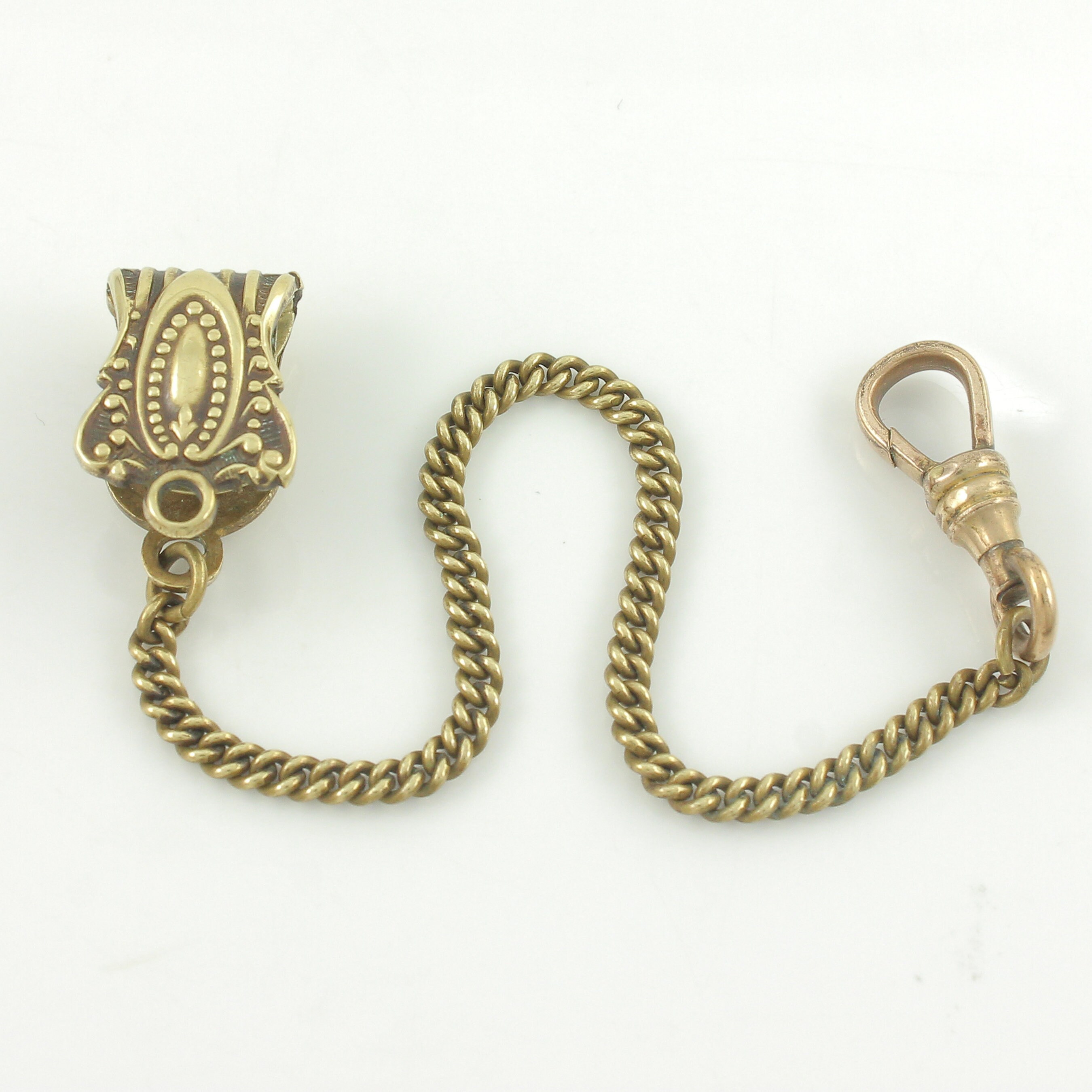 Antique Victorian 10K Gold-Filled Watch Chain Clip, Vintage GF Watch ...