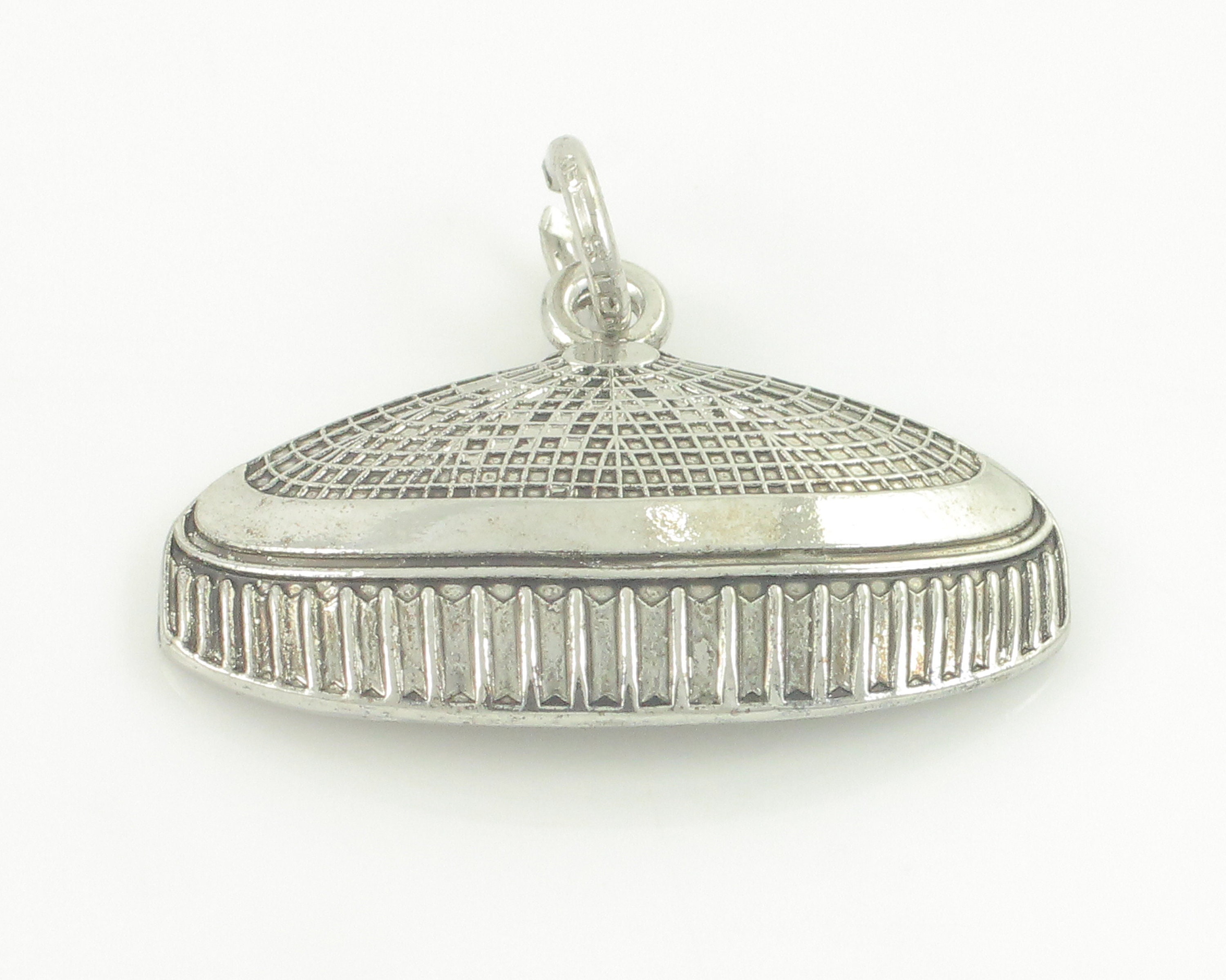 Vintage Sterling Silver Astrodome Bracelet Charm, Vintage 925 Domed ...