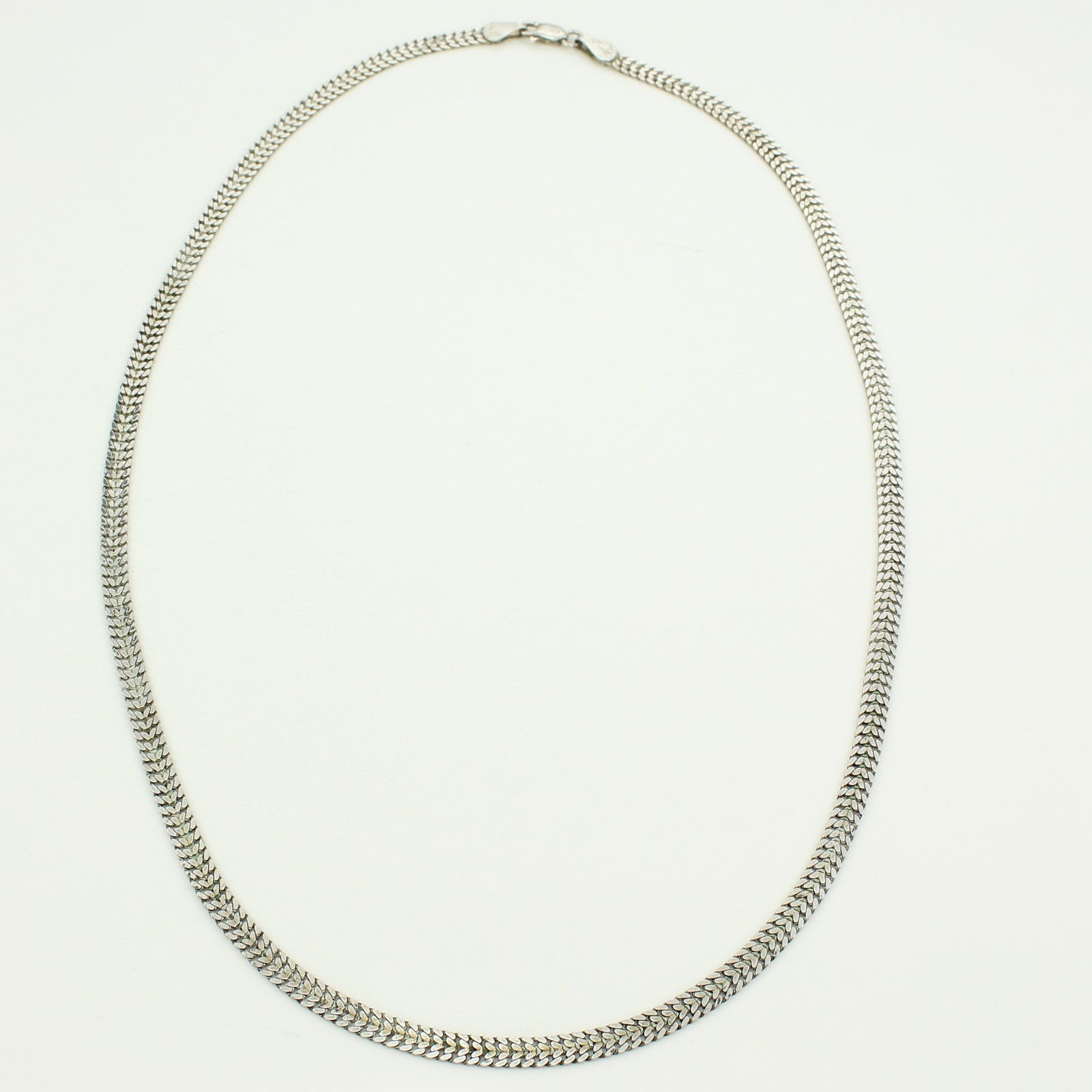 Vintage Sterling 20 Inch Flat Wheat Chain, 1980s 925 Sterling Silver ...