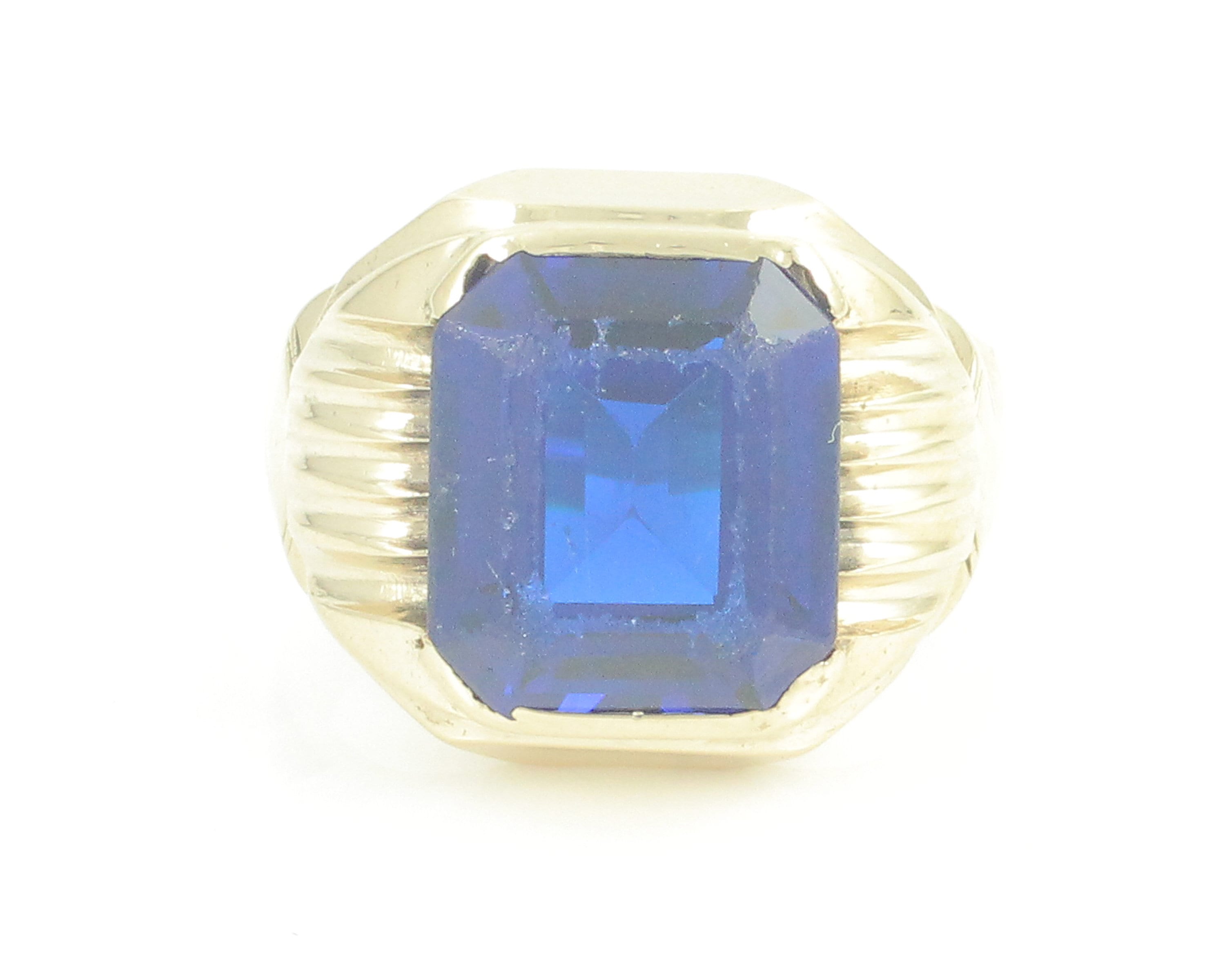 Vintage 10K Gold Lab Created Spinel Ring, Vintage Solid 10K Created ...