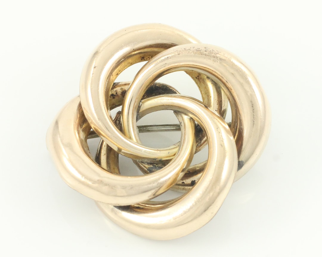Edwardian Gold Filled Love Knot Pin, Antique Gold Filled Lace Pin ...