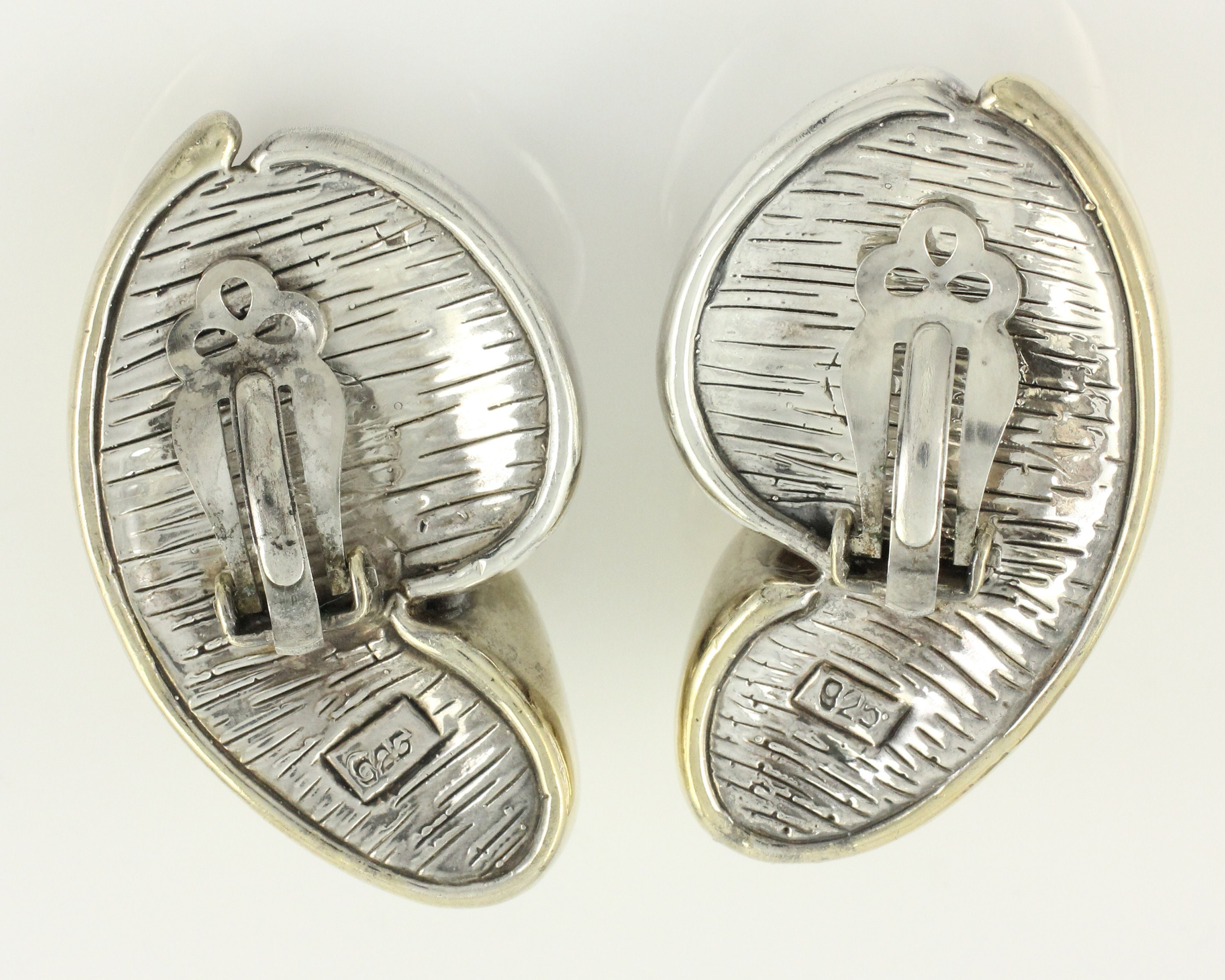 Vintage Sterling Vermeil Electroform Earrings, Modernist 925 Silver ... Vintage Sterling Vermeil Electroform Earrings, Modernist 925 Silver ...