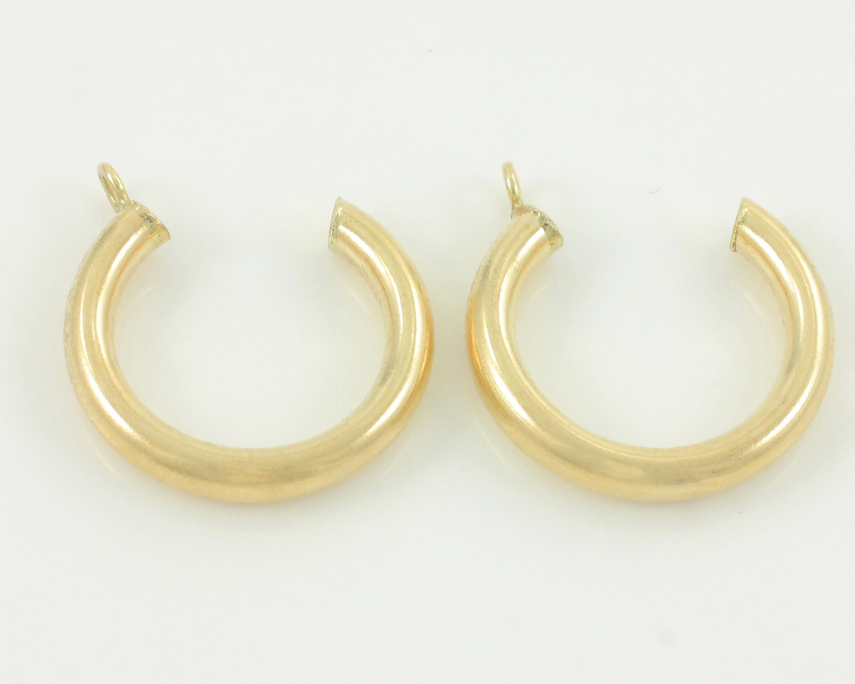Vintage 14K Gold Hoop Earring Jackets, 14K Yellow Gold Tubular Hoop ...