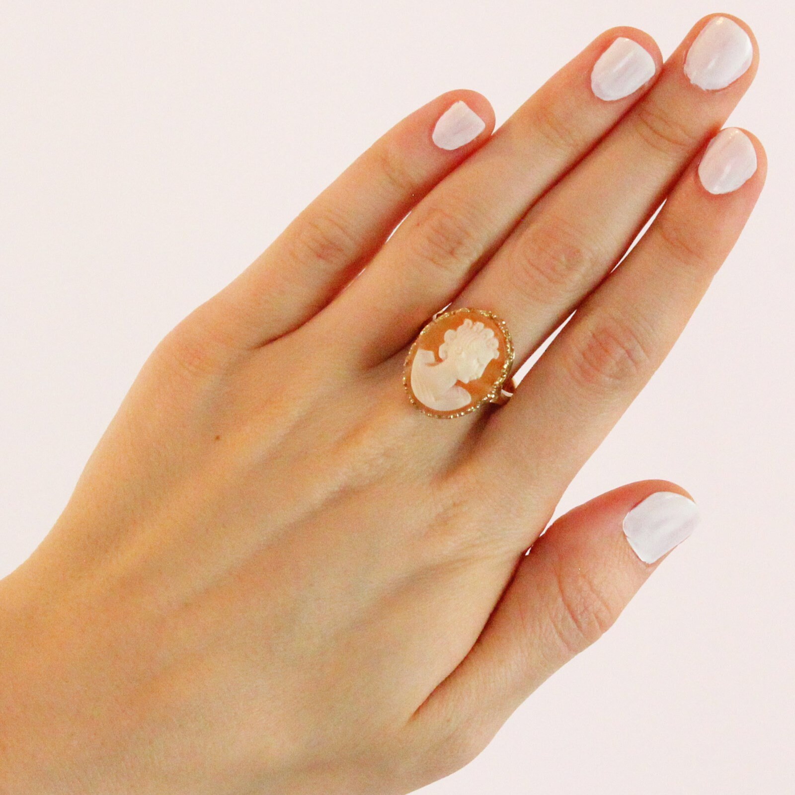 Vintage Hand Carved 10K Cameo Ring, Vintage 10K Gold Shell Cameo Ring ...