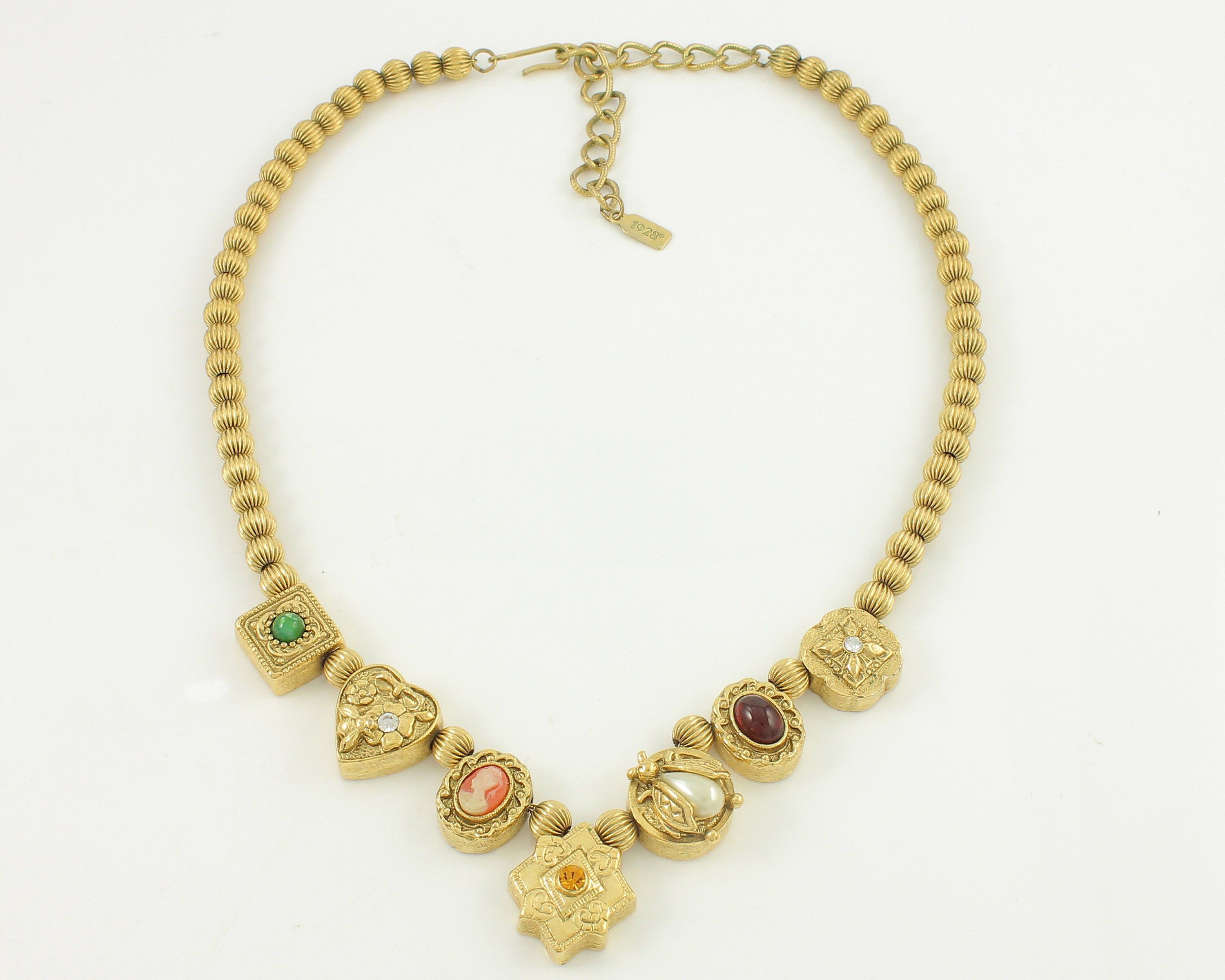 Vintage 1928 Jewelry Co. Watch Slide Necklace, 1928 Faux Watch Slide ...