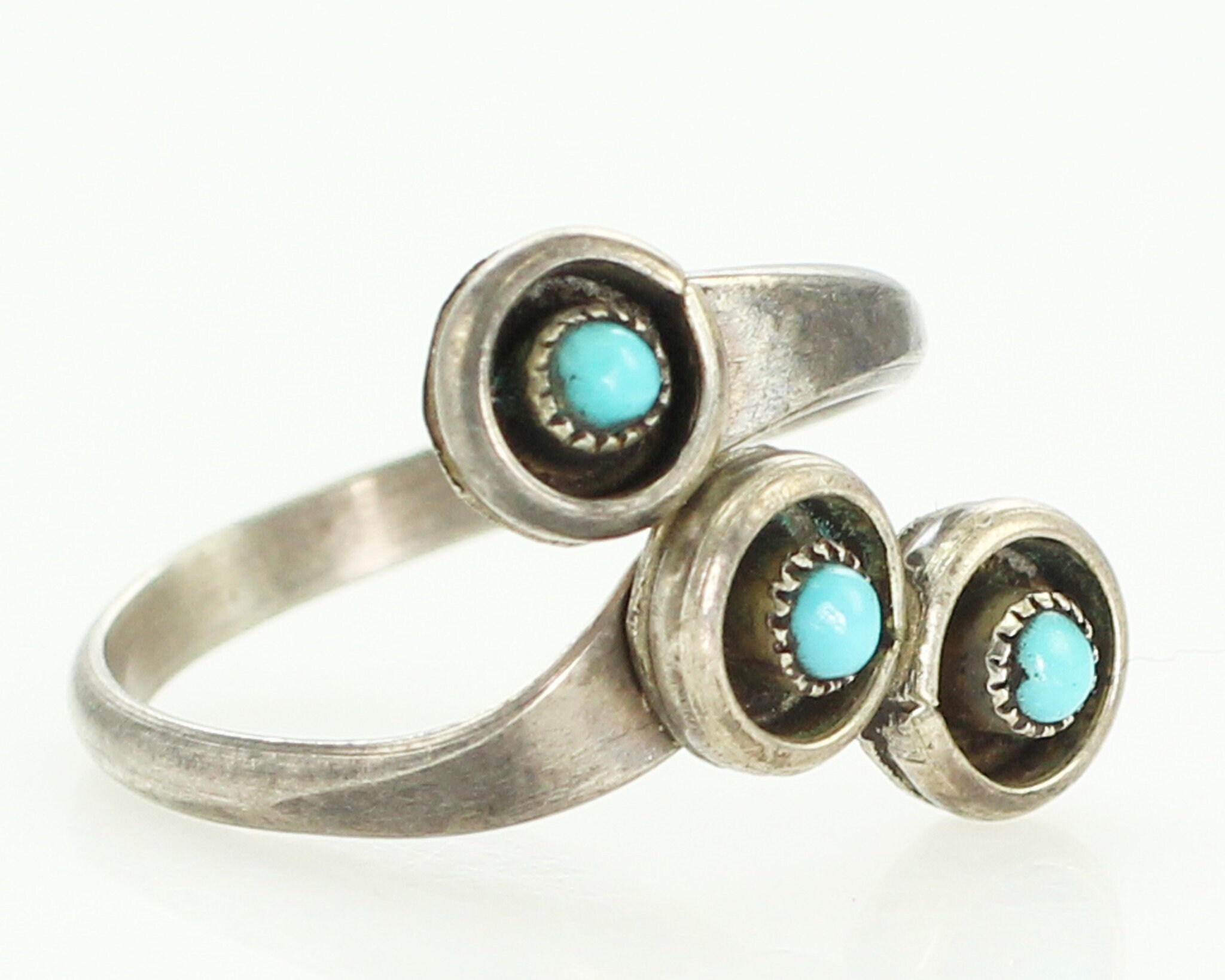 Dainty Silver Turquoise Ring - Handmade 925 Sterling Turquoise Snake ...