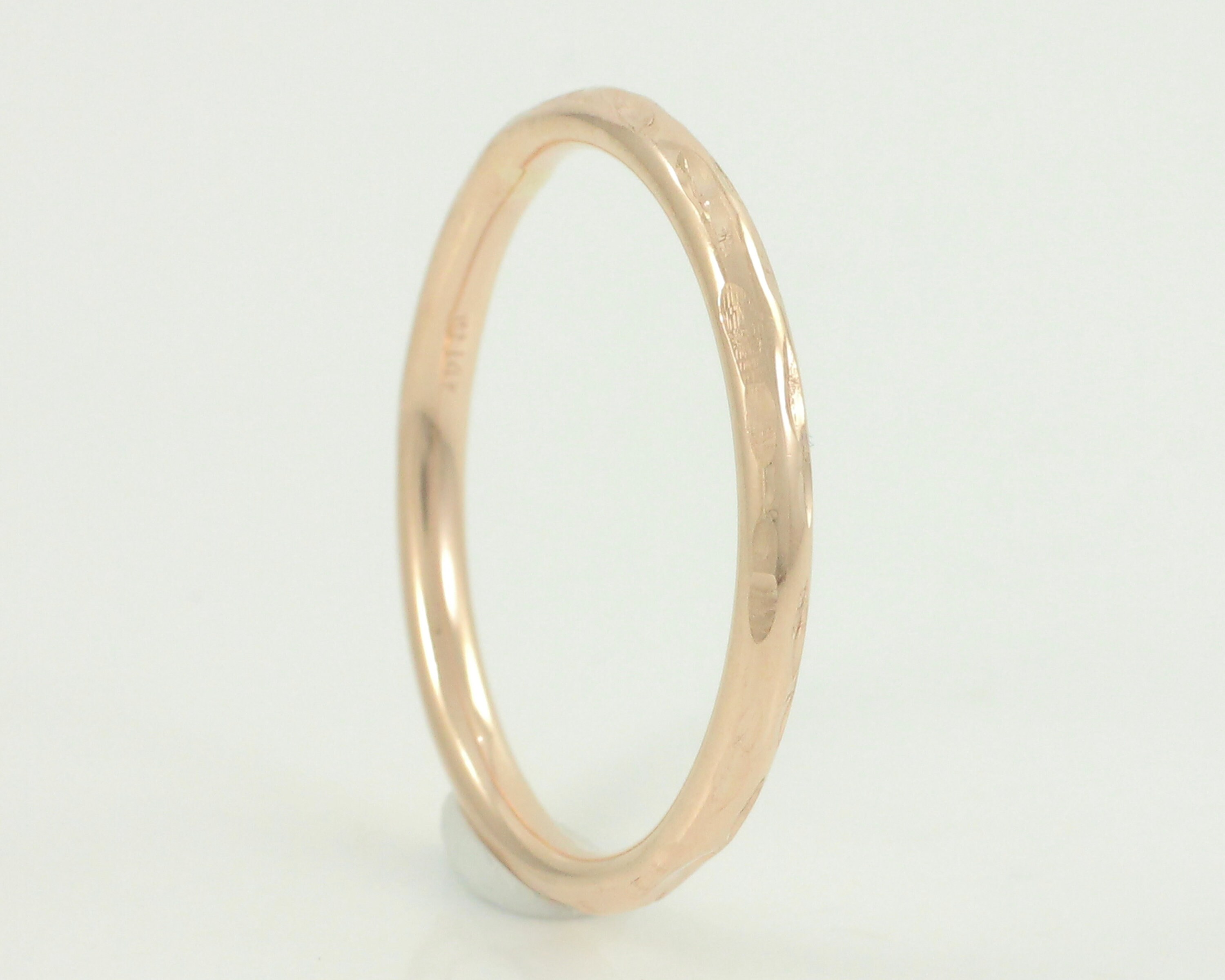 Vintage 14K Rose Gold Tubular Band, Vintage 14K Rose Gold Wedding Band ...