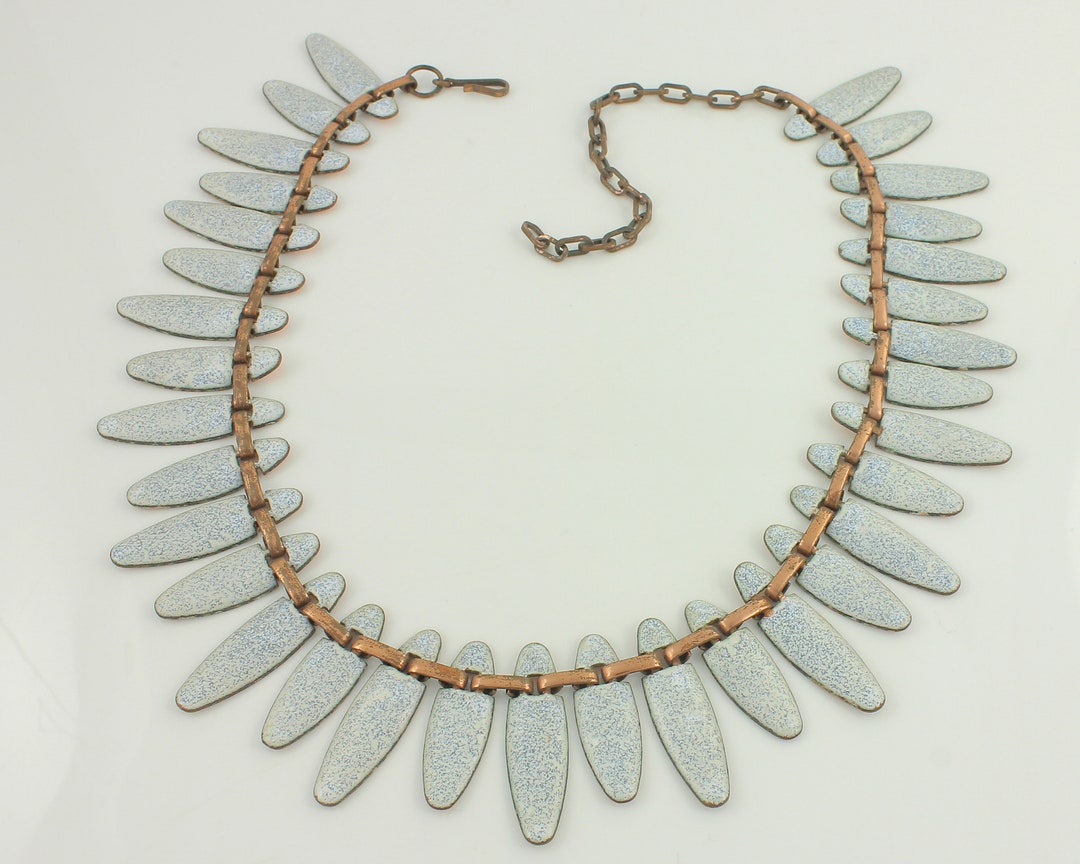 Vintage Matisse Enamel on Copper Nefertiti Collar Necklace, Mid Century ...