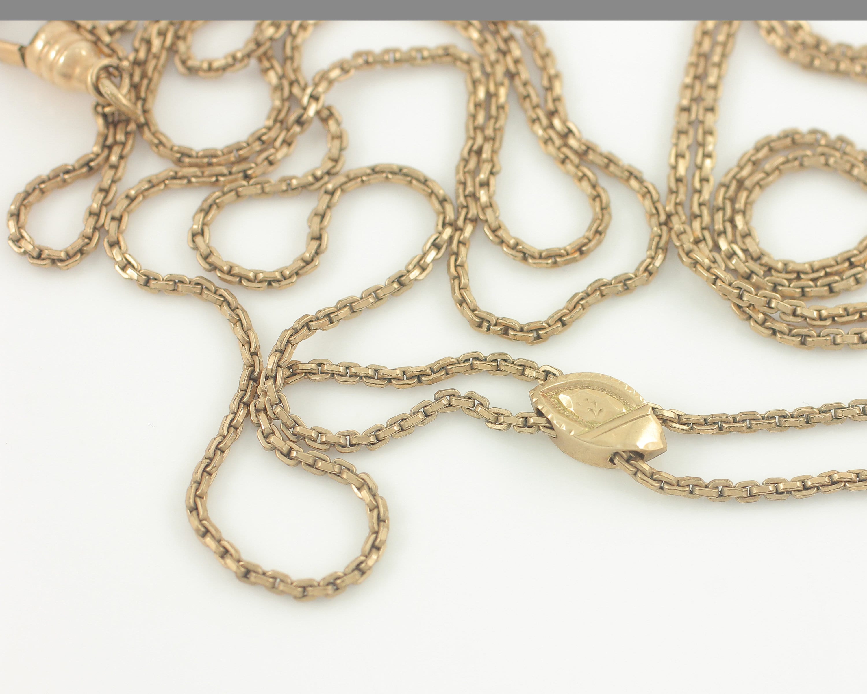 Antique Rolo Chain Victorian Slide Necklace, 44 Lady's Lorgnette Watch ...