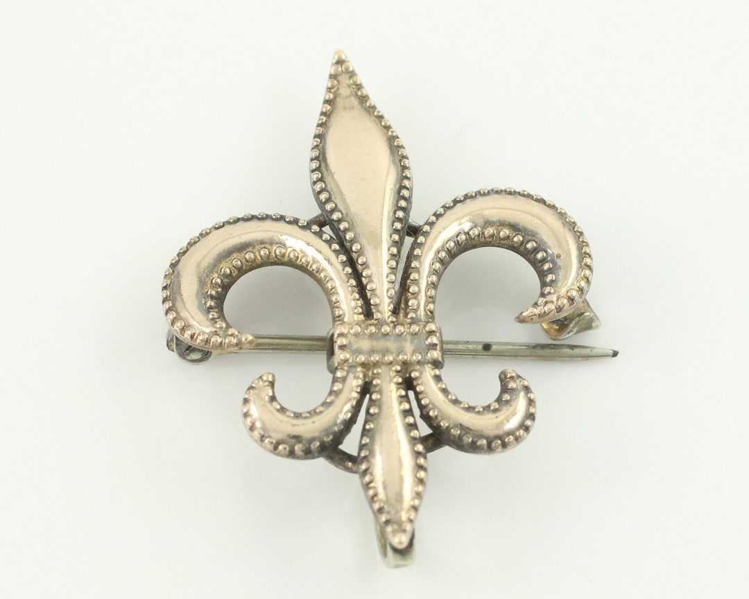 Antique Fleur De Lis Watch Keeper Pin, Victorian Locket Holder Lapel ...