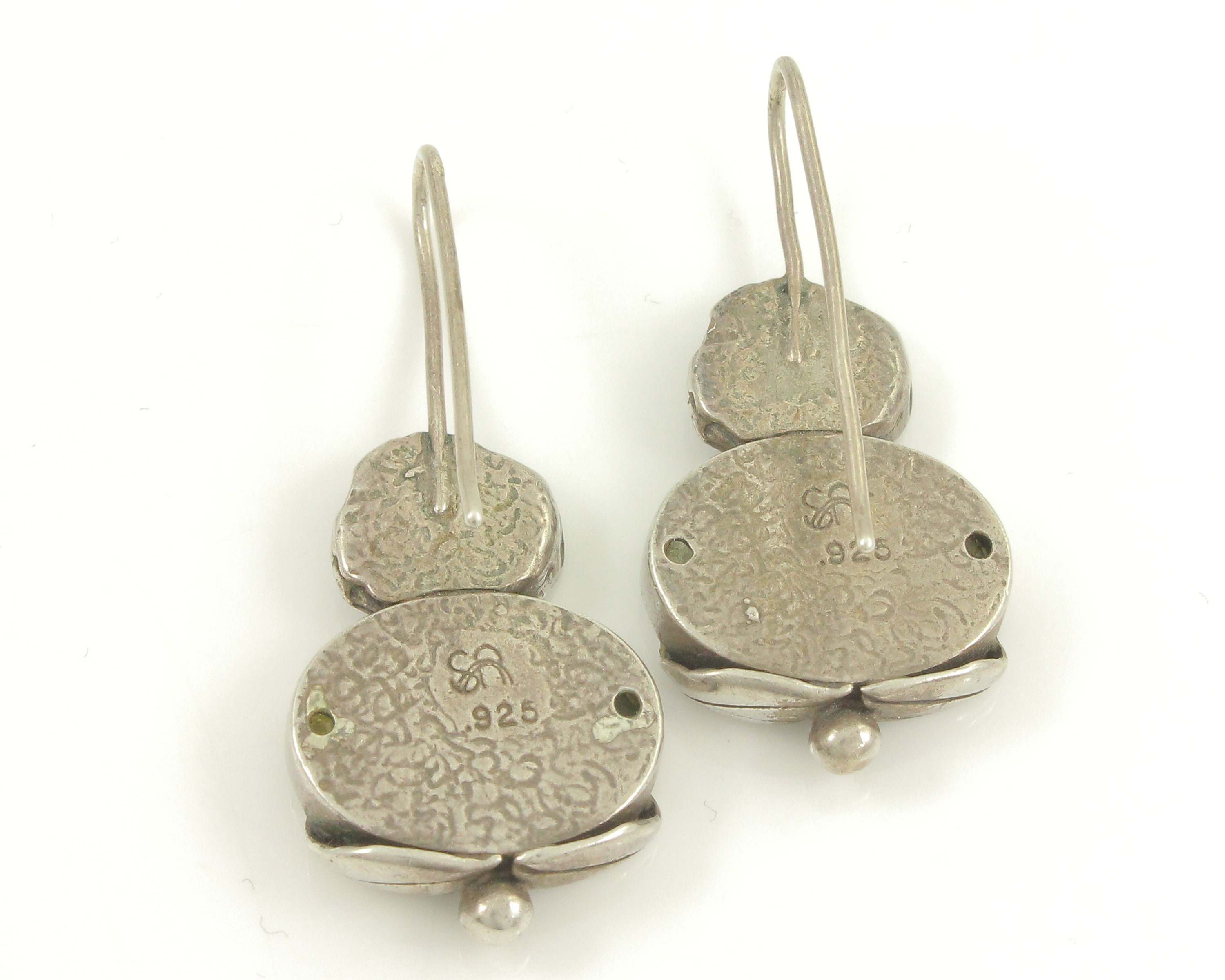 Vintage Roman Glass Sterling Silver Drop Earrings Luli Hammerstein ...