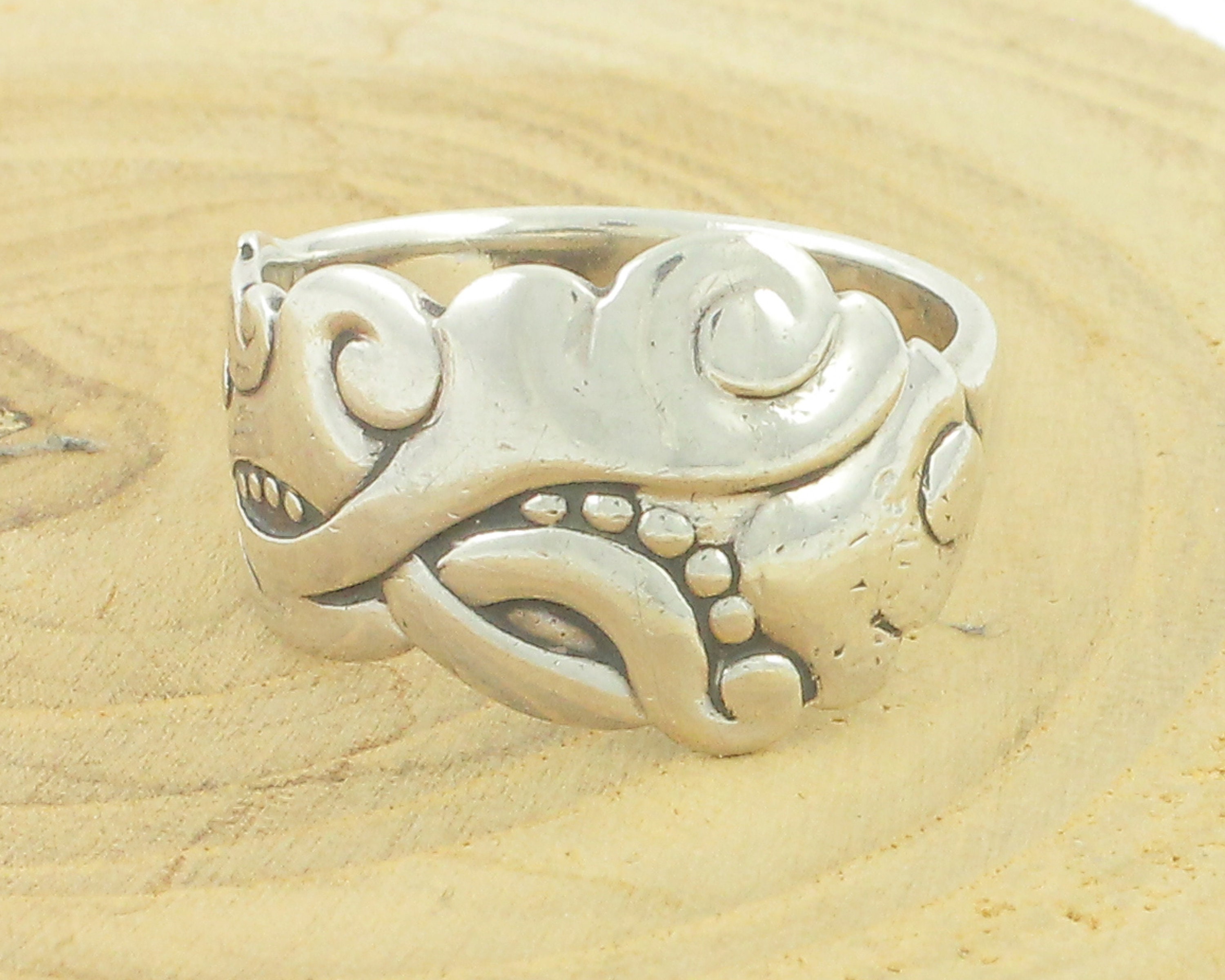 Vintage Sterling Spoon Ring - Danish Silver Art Nouveau - Made in ...