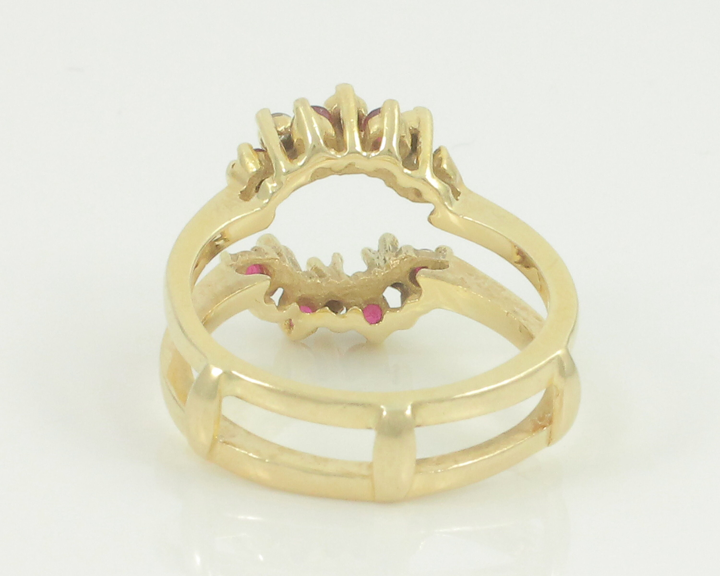 Vintage Diamond Ruby 14K Ring Guard, Vintage 14K .40 CT Ruby and .20 CT ...