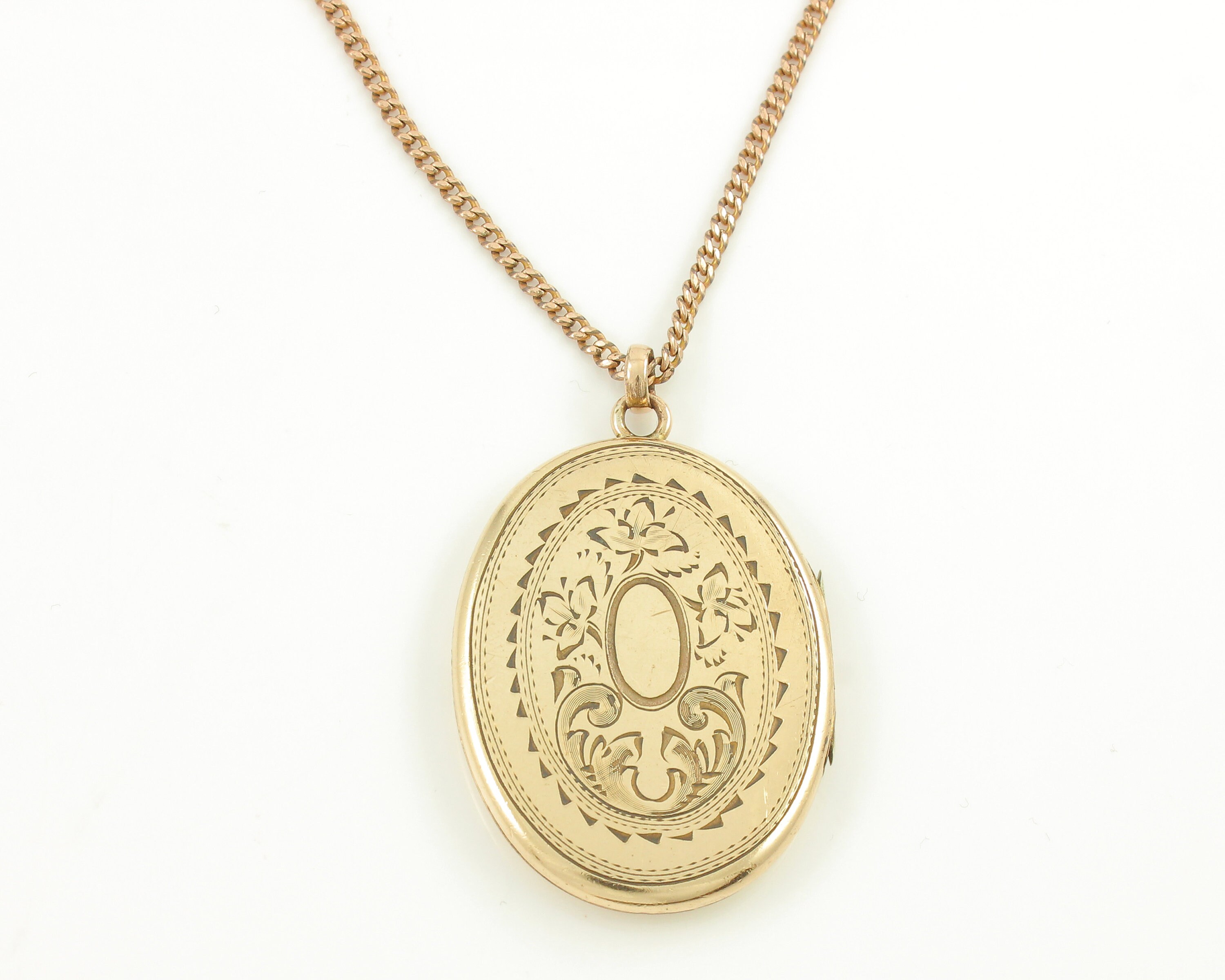 Vintage Large Oval Engraved Locket Necklace, Ballou Gold Filled ... Vintage Large Oval Engraved Locket Necklace, Ballou Gold Filled ...