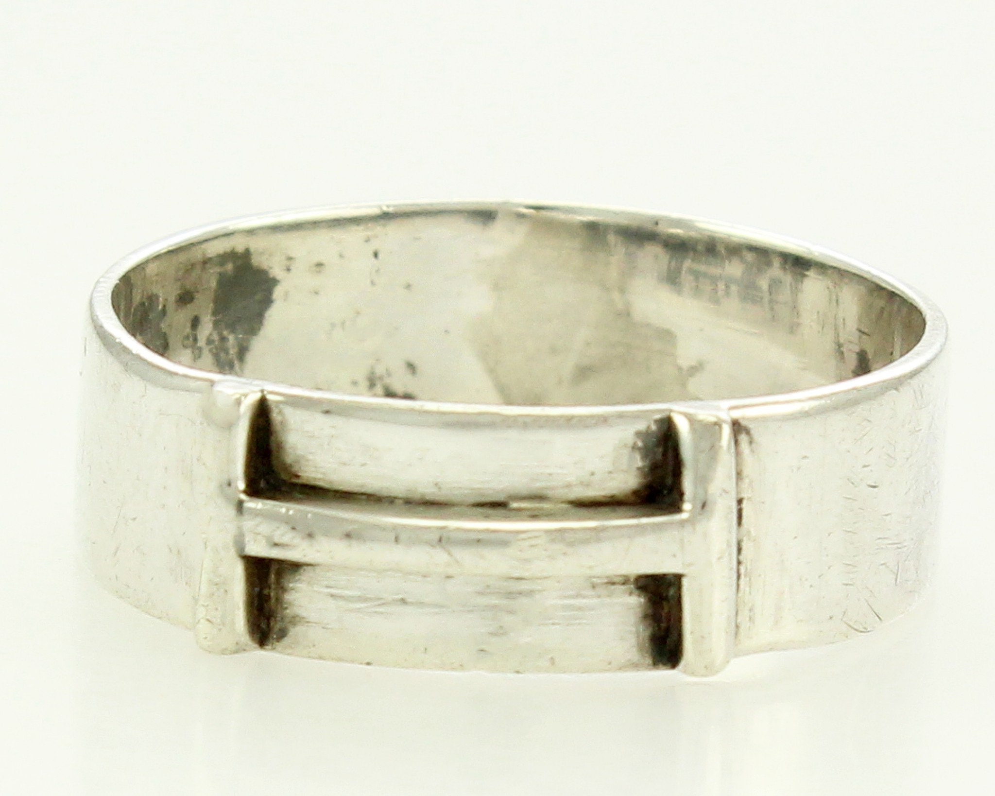 Mid Century Modern Sterling Silver I or H Band - Custom Made Modernist ...