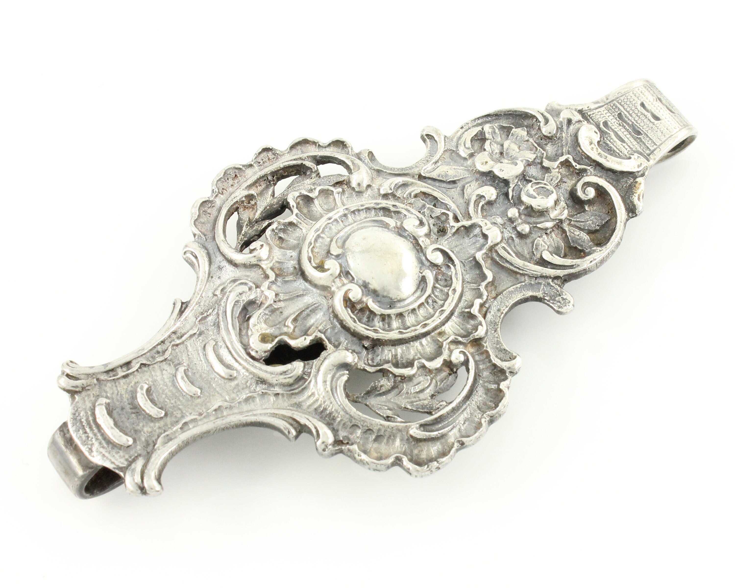 Antique Chatelaine Holder of 800 Silver, Elimeyer 800 Silver Ornate ...