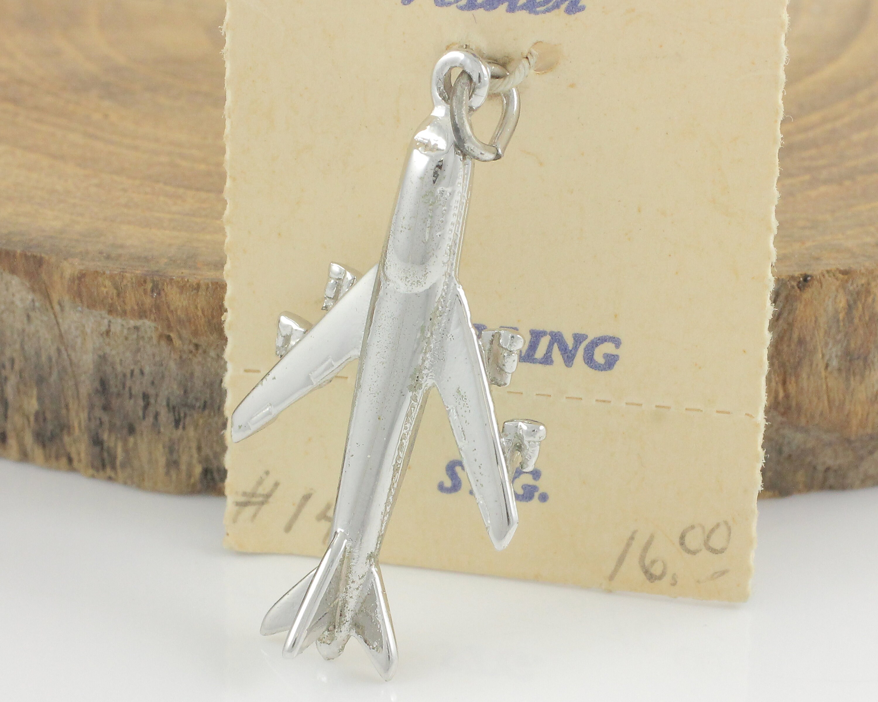Vintage Sterling Silver Jet Airplane Travel Bracelet Charm - 3D 3.4 ...