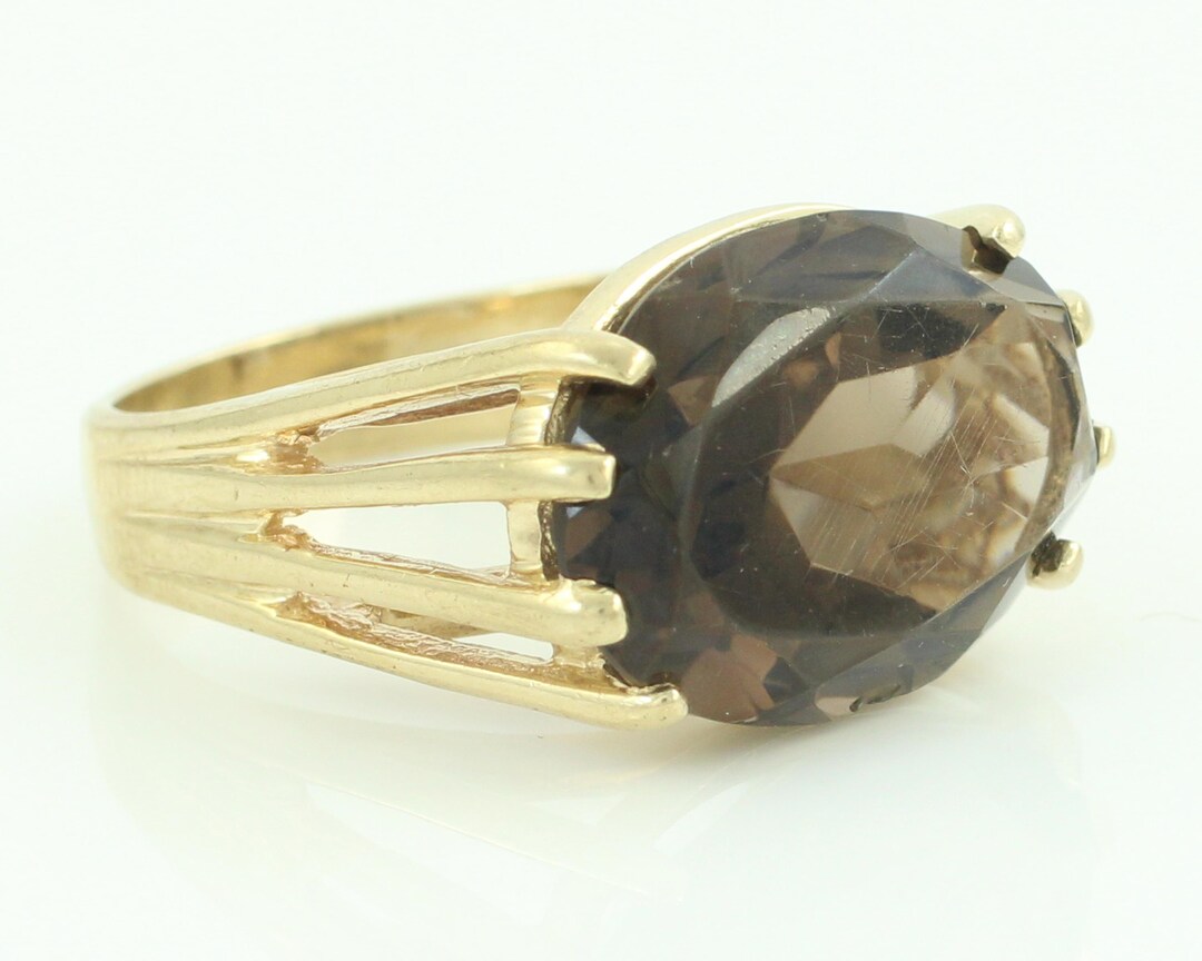 Vintage Baden & Foss 10K Gold Smoky Quartz Ring - Size 6.75 - Etsy