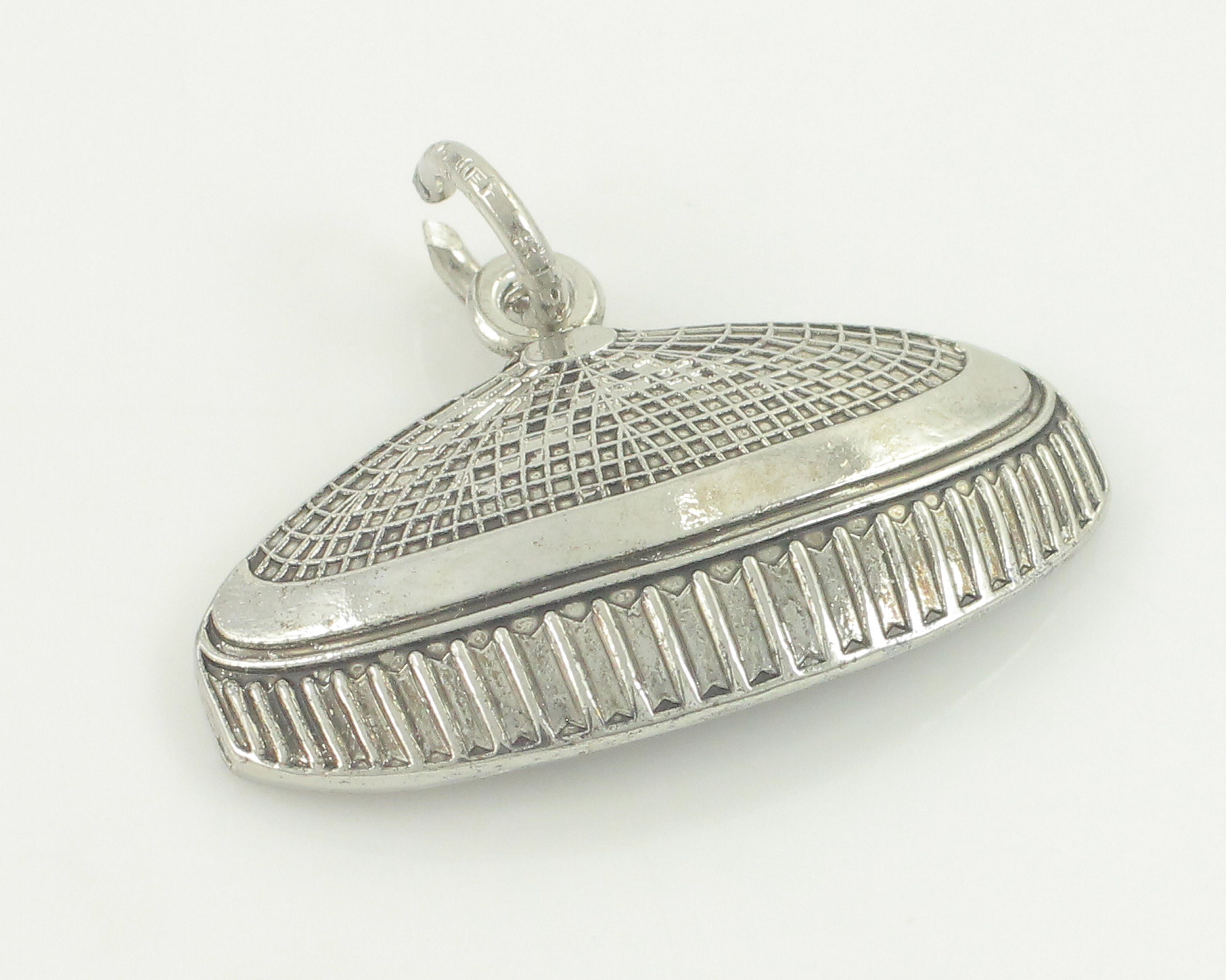 Vintage Sterling Silver Astrodome Bracelet Charm, Vintage 925 Domed ...