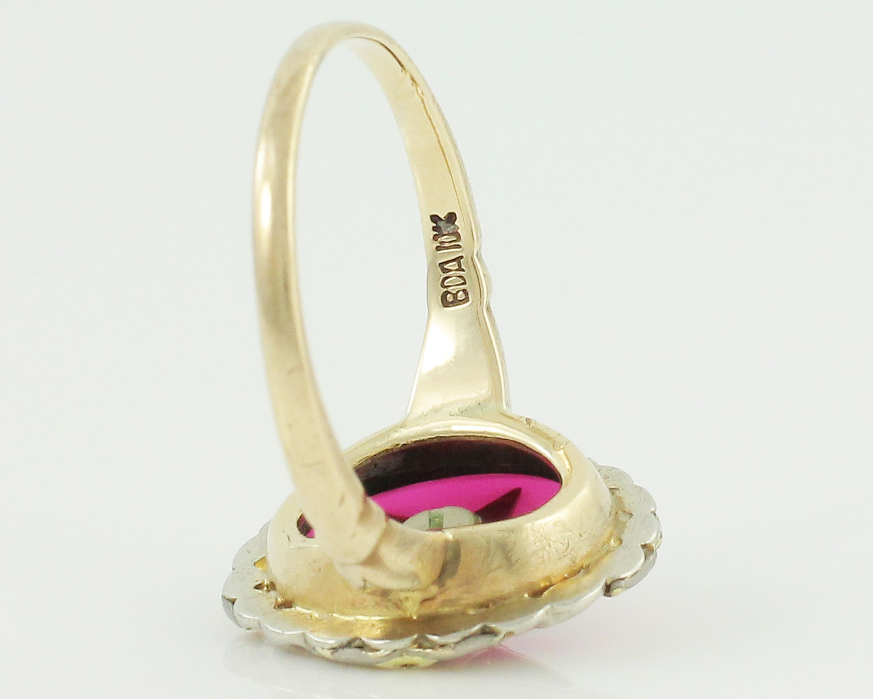 Ladies Eastern Star 10K Created Ruby Ring - Vintage OES Ring Size 6.5 ...