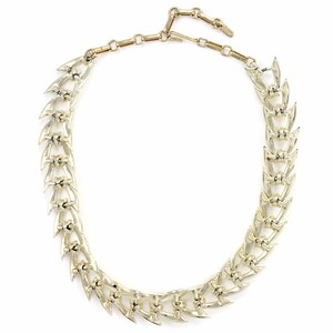 Vintage Coro Gold Tone Triangle Collar Necklace, 1950s Coro Gold Tone ...