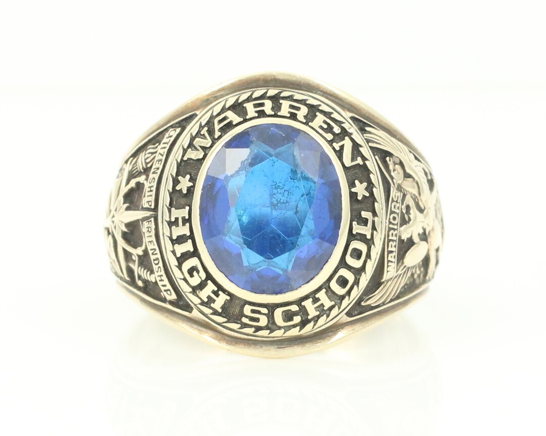10K Gold Class Ring 1973 Warren High School, Vintage 10K Yellow Gold ...