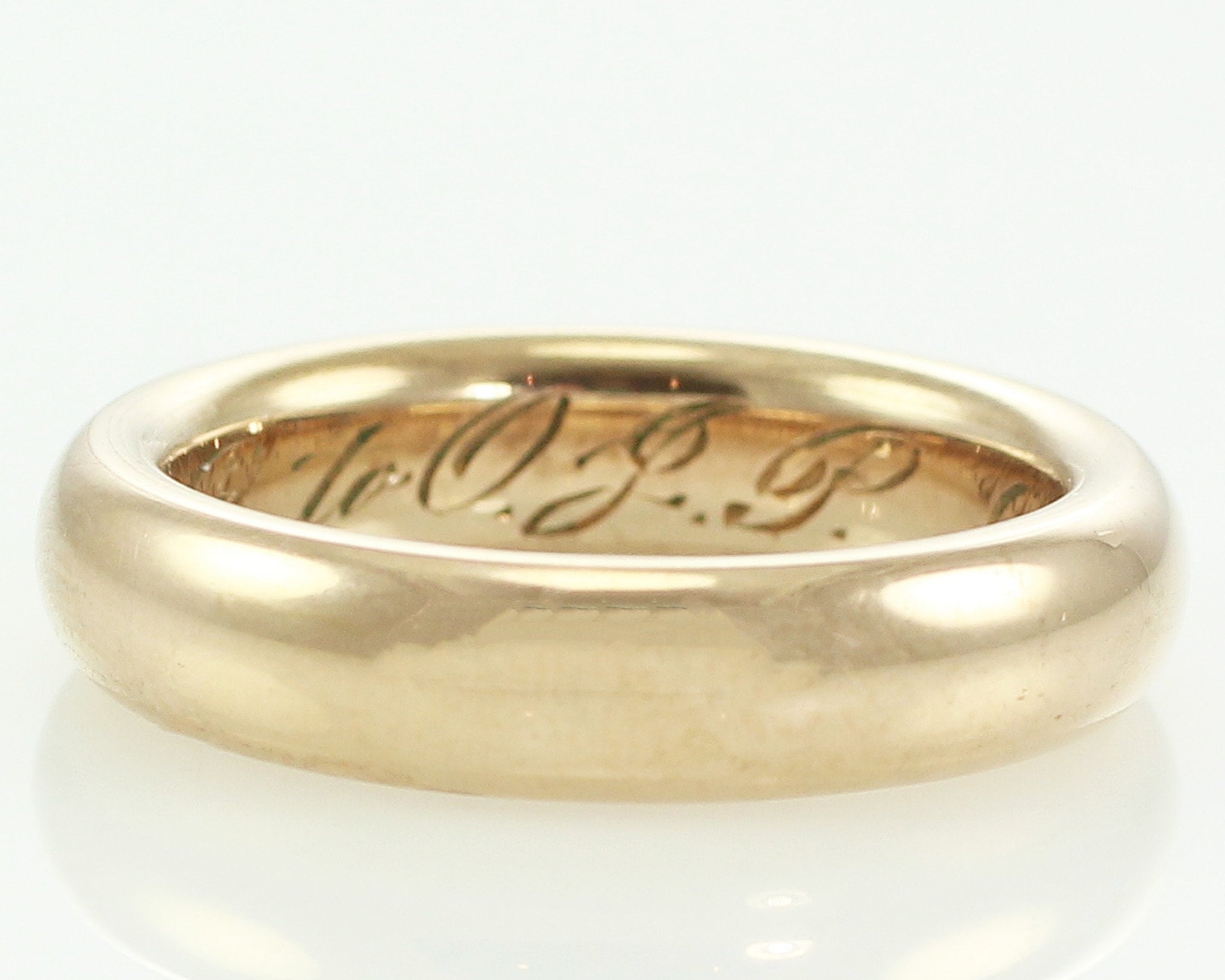 Ostby Barton Wedding Ring of 10K Rosy Gold Size 7.75 - Vintage 1922 OB ...