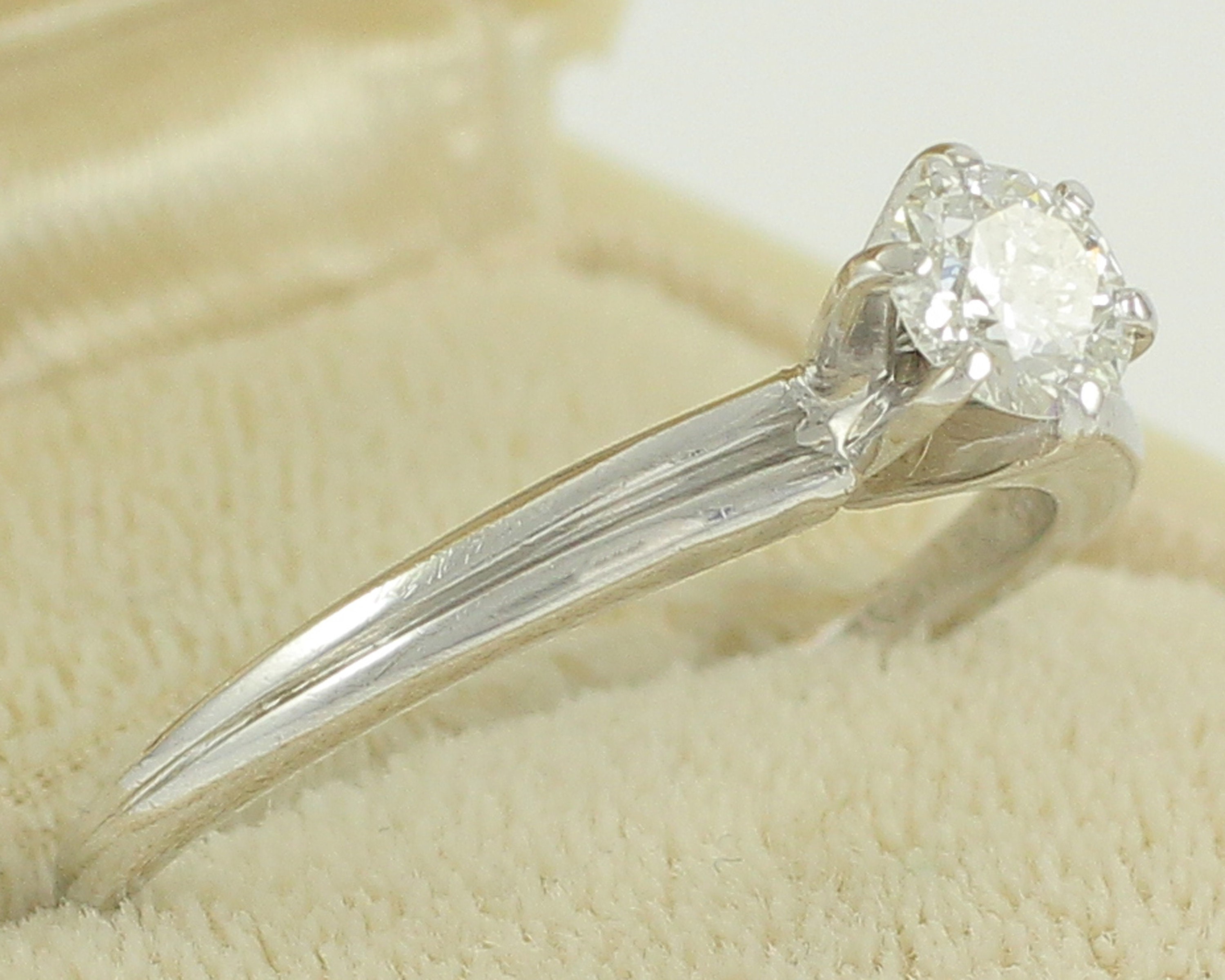 Platinum .50 CT Diamond Solitaire Engagement Ring - Six Prong ...