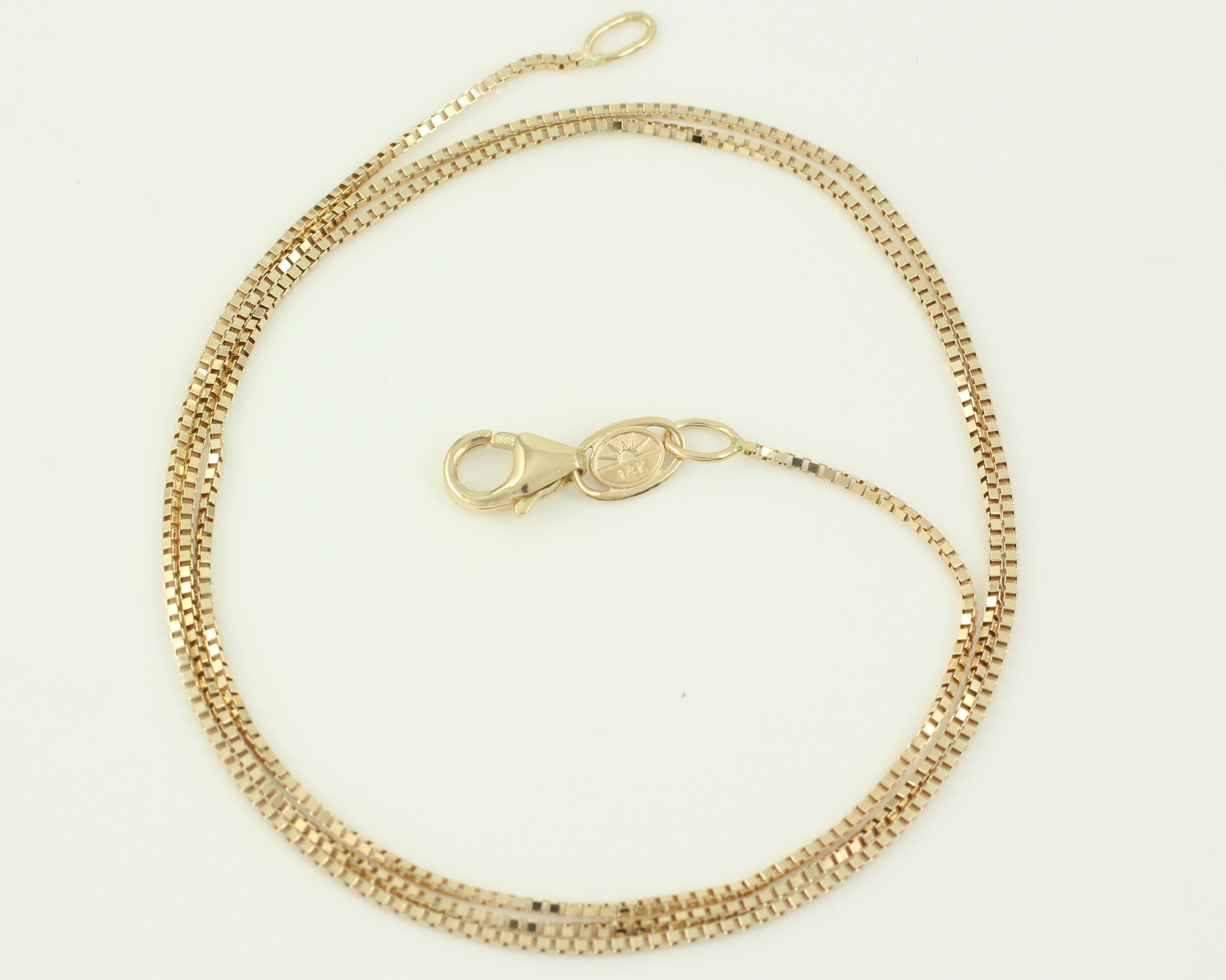 Vintage 14K Gold Venetian Box Chain Necklace, Vintage 18 14K Italy ...