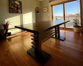 Expandable Round Dining Table / Reclaimed Dining Round Table/ - Etsy