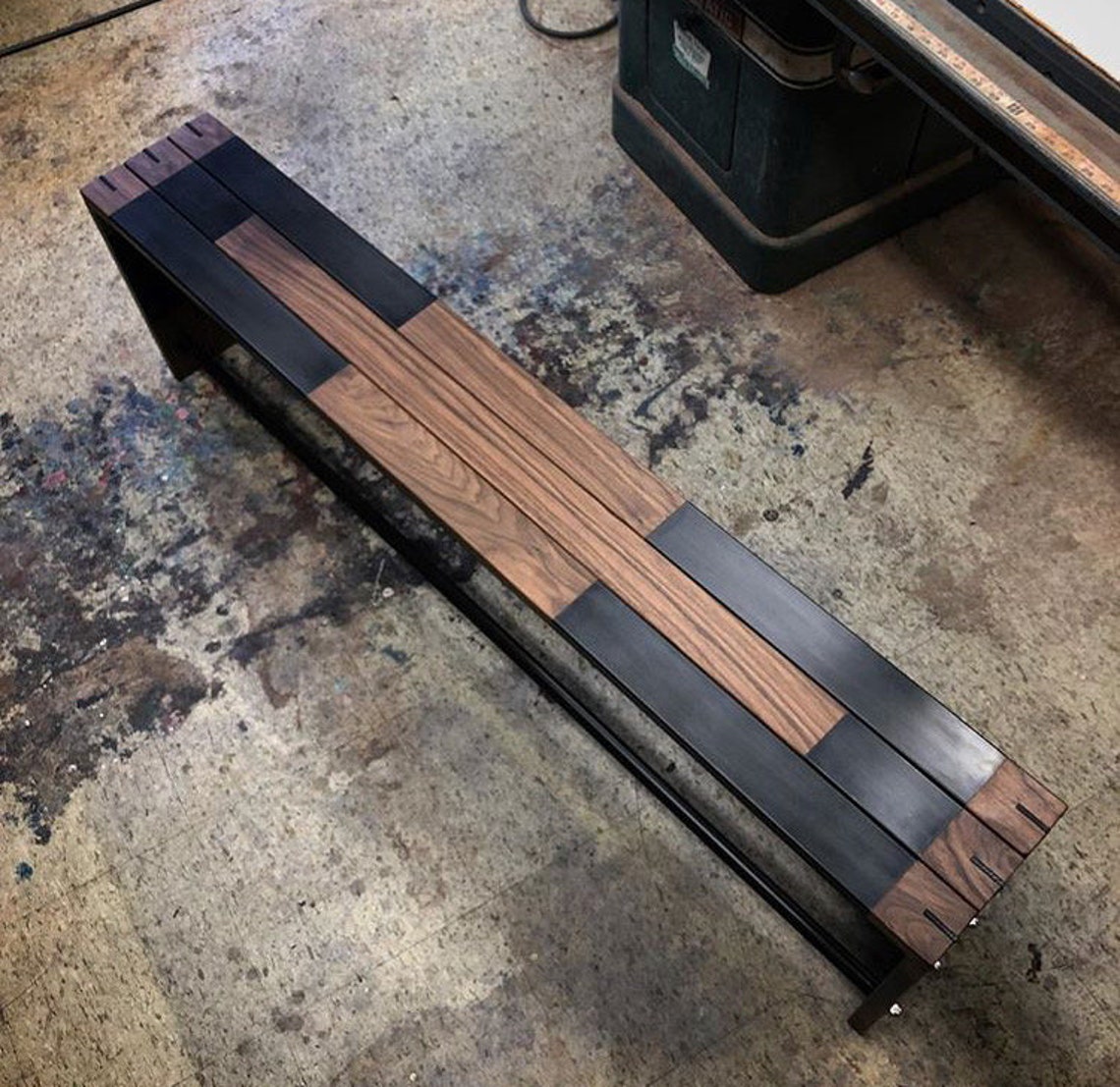 Industrial Modern Bench - Etsy
