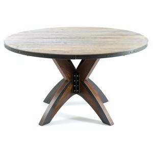 Expandable Round Dining Table / Reclaimed Dining Round Table/ Farmhouse ...