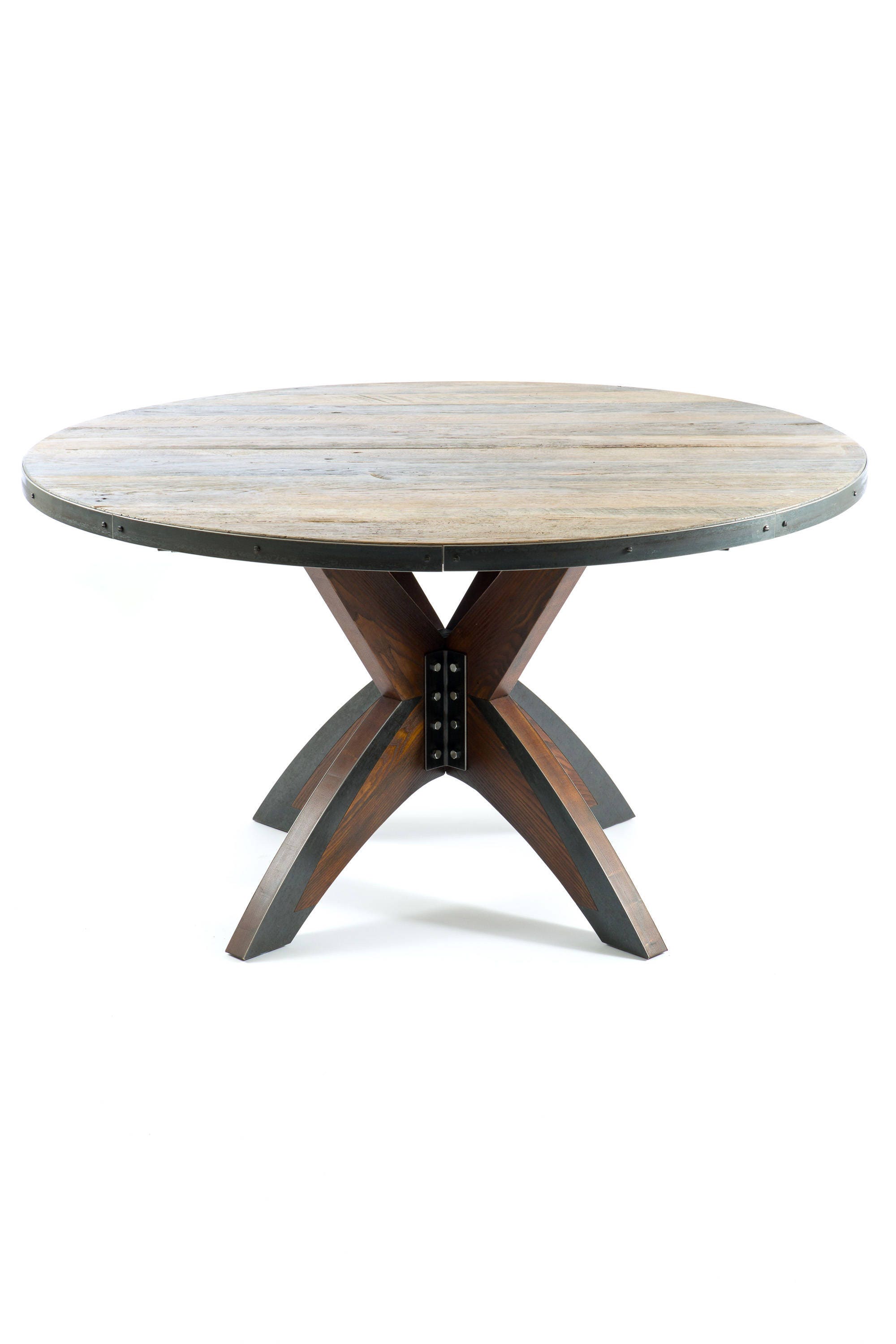 Expandable Round Dining Table / Reclaimed Dining Round Table/ Farmhouse ...