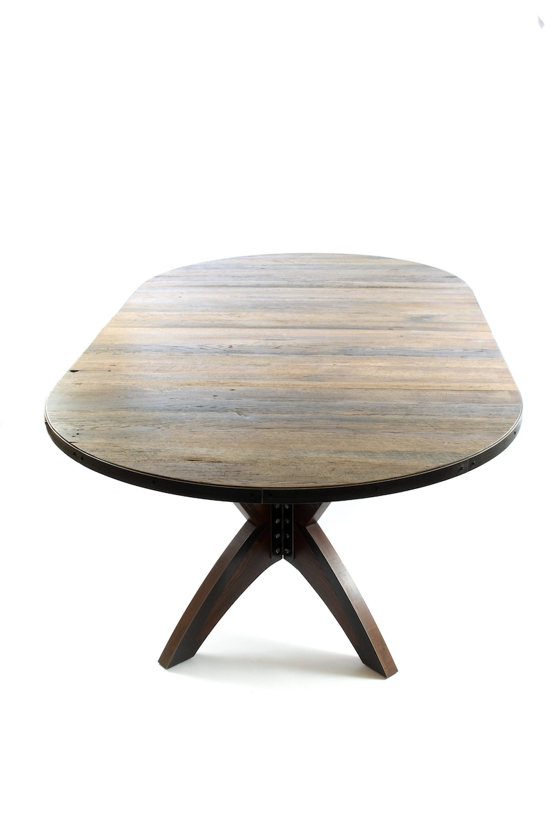 Expandable Round Dining Table / Reclaimed Dining Round Table/ Farmhouse ...