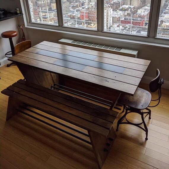 Industrial Farmhouse Dining Set - Etsy