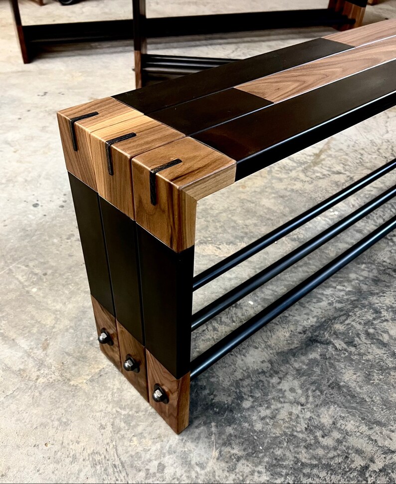 Industrial Modern Bench - Etsy