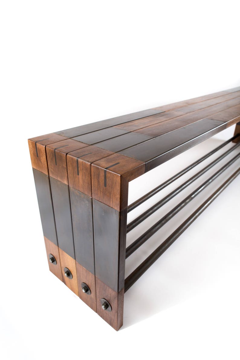 Modern Bench Steel and Wood Industrial Modern Shoe Storage Bench - Etsy