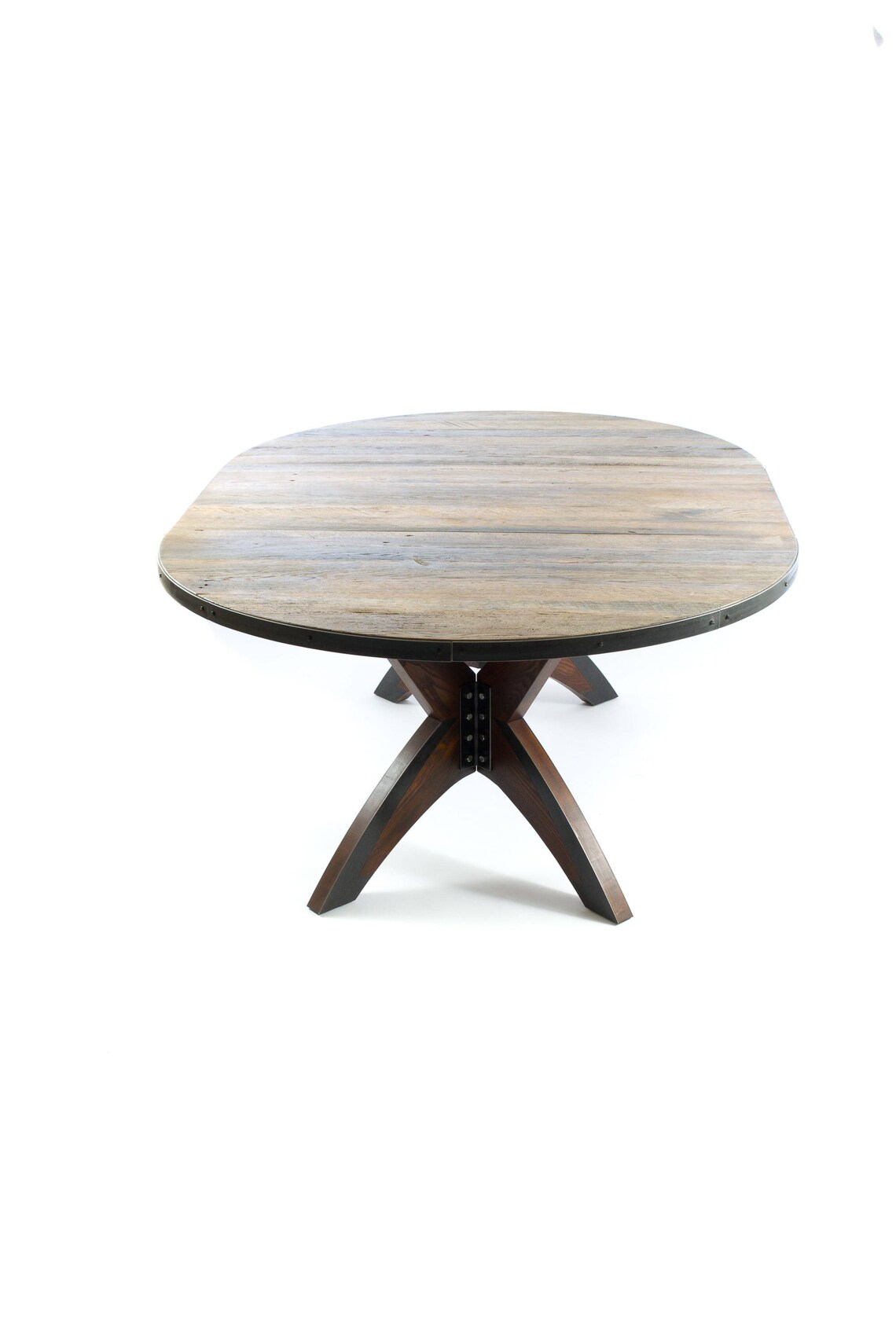 Expandable Round Dining Table / Reclaimed Dining Round Table/ Farmhouse ...